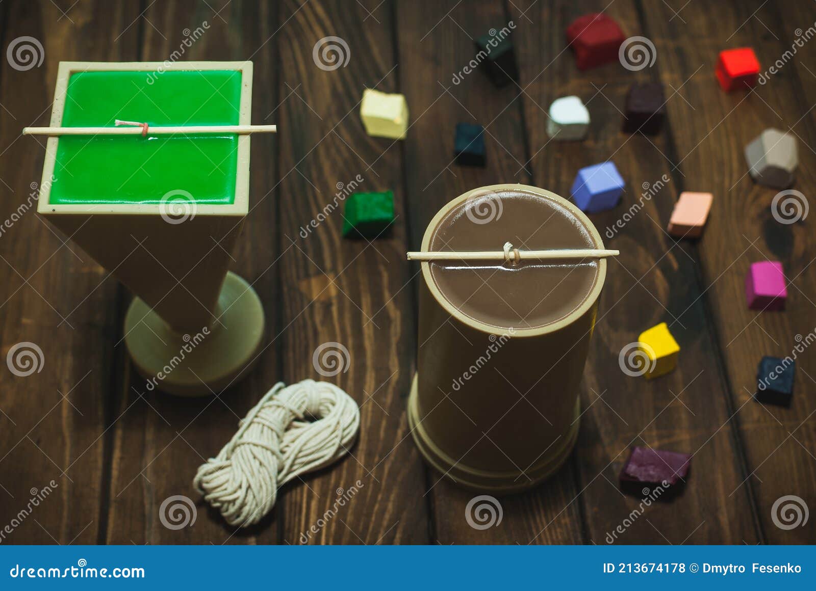 Handmade Candle Making Process. Stock Photo - Image of light ...