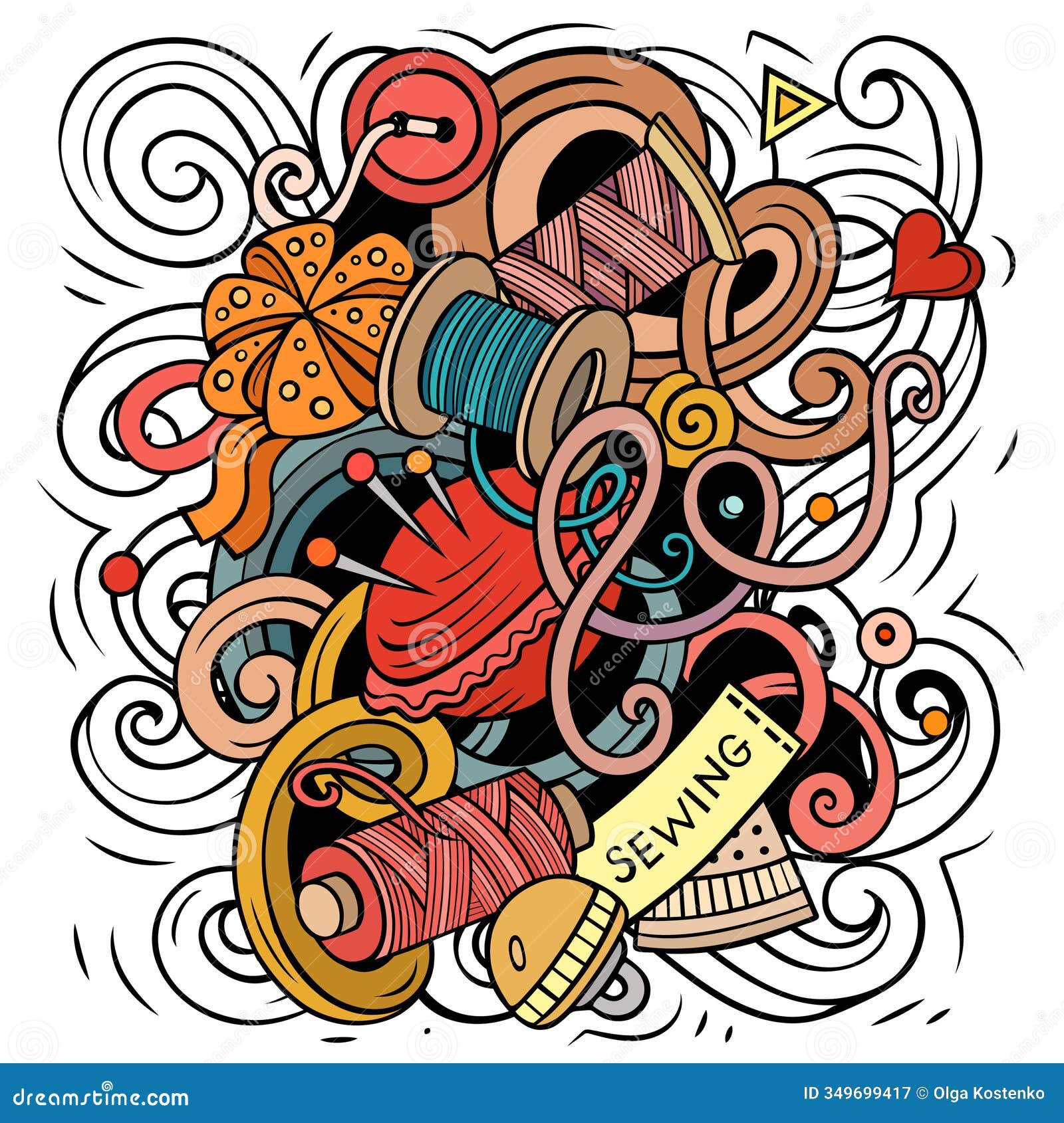 Handmade Cartoon Vector Illustration Stock Image - Image of stitch ...