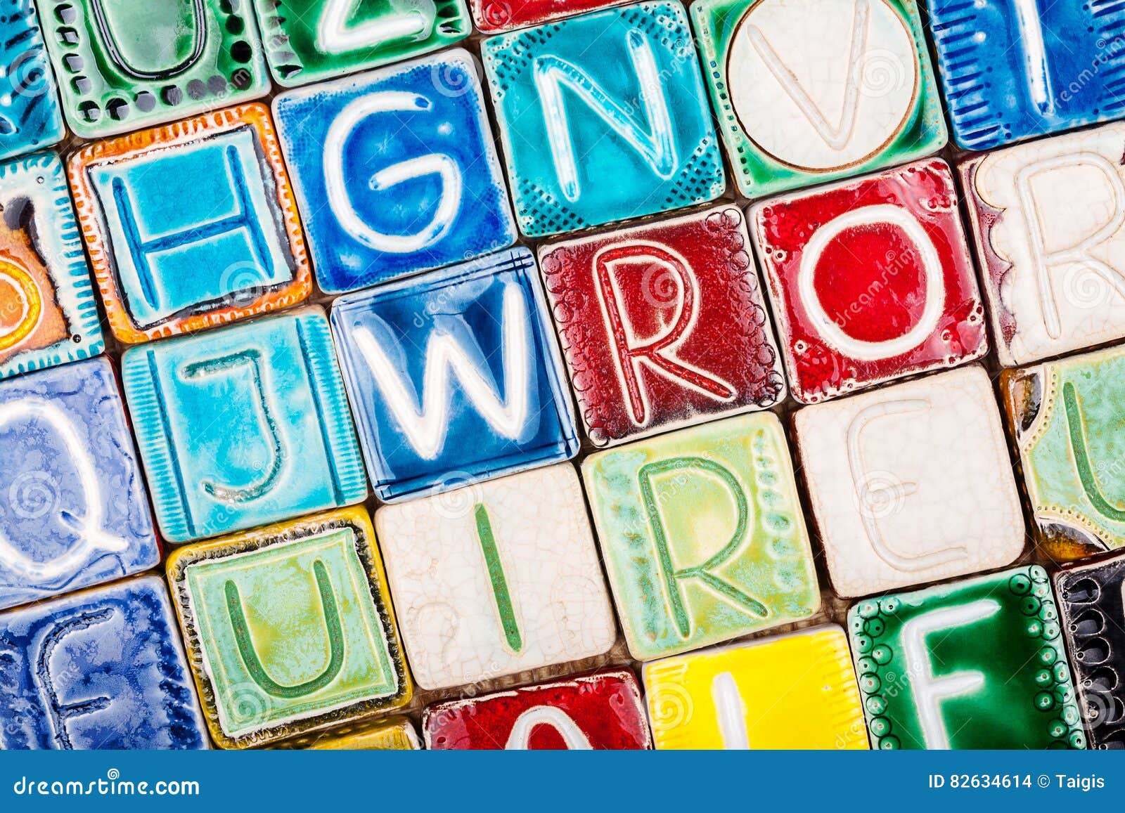 Handmade Ceramic Alphabet Background Stock Photo - Image of design ...