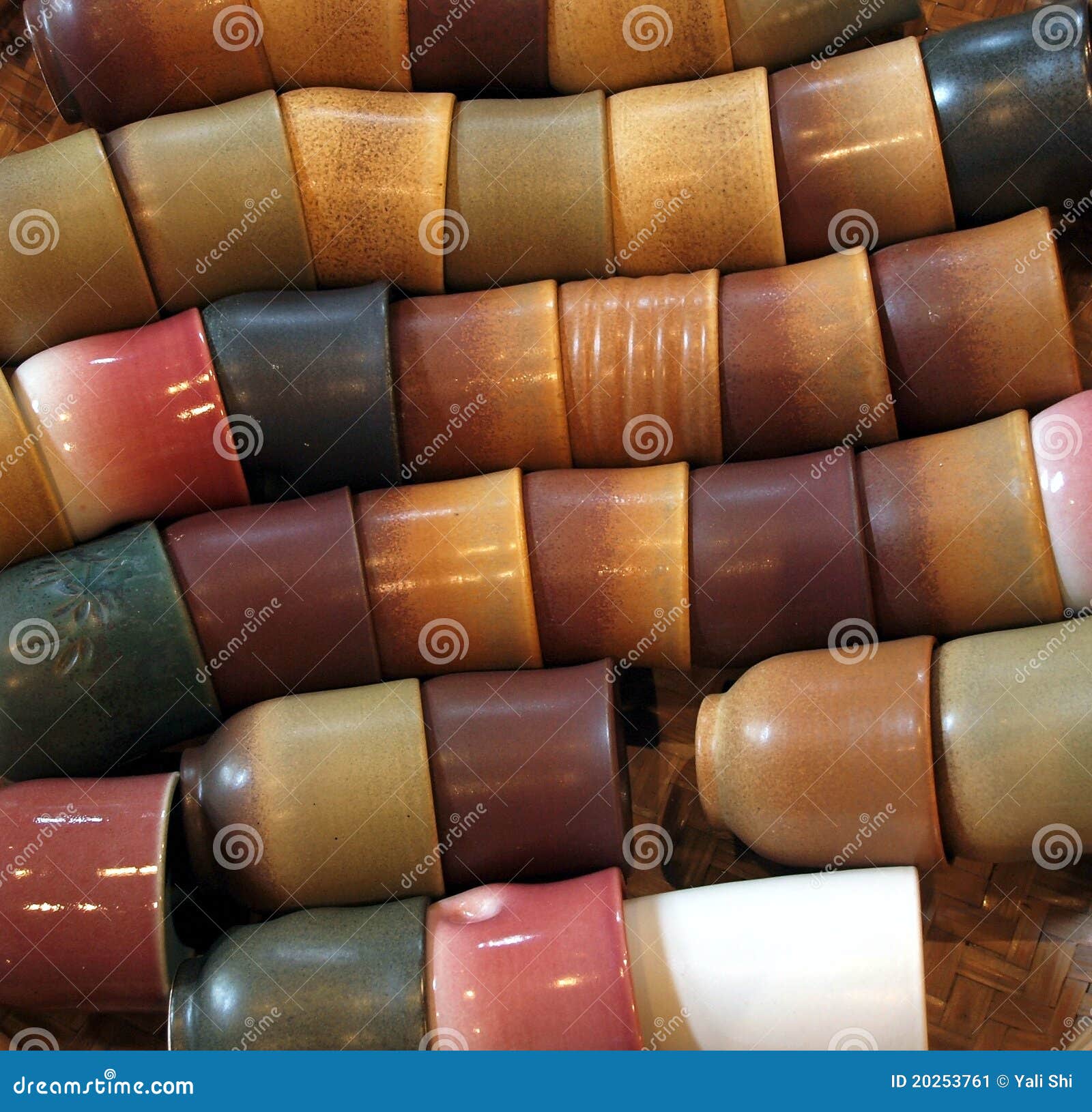 Handmade Ceramic Cups stock image. Image of craft, colorful - 20253761