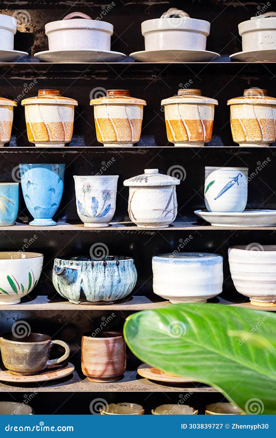 Handmade Ceramic Pottery on Display Stock Image - Image of creativity ...