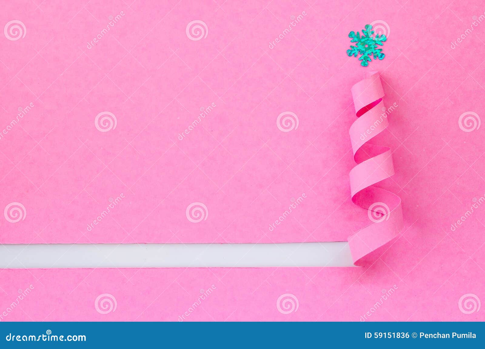 Handmade Christmas Tree Cut Out from Pink Paper. Stock Photo - Image of ...