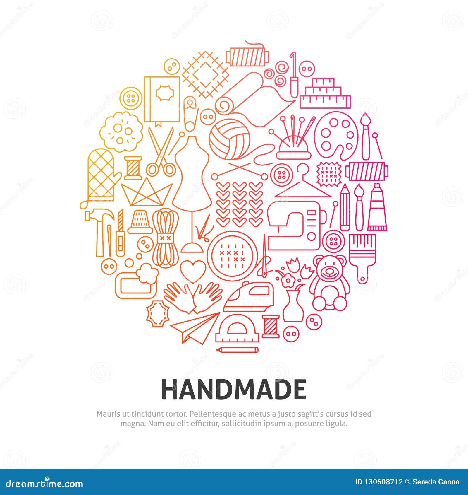 Handmade Circle Concept stock vector. Illustration of needlework ...