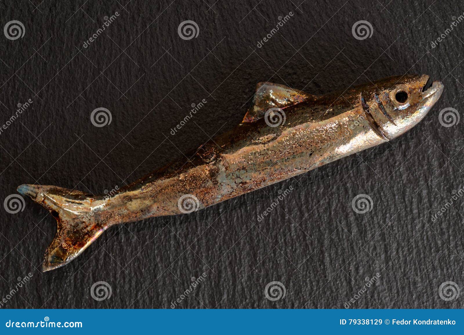 Handmade Clay Fish on Slate Plate Stock Image - Image of slate, symbol ...