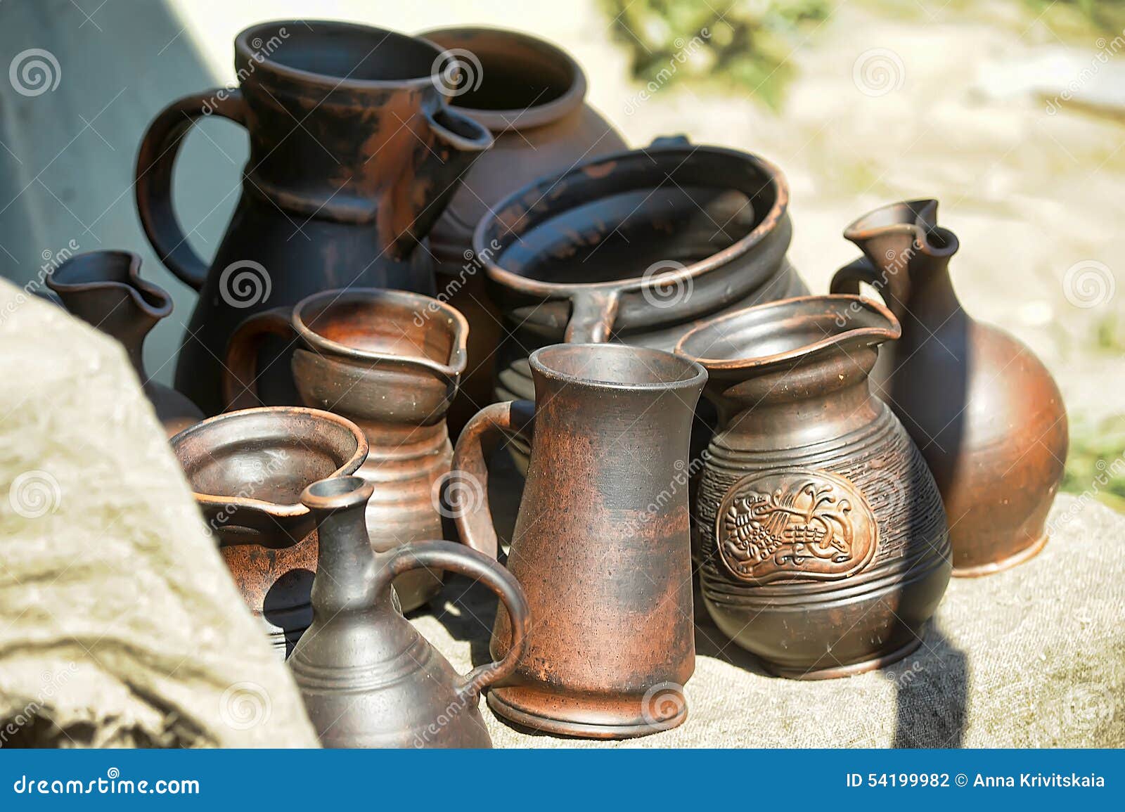Handmade clay pots stock photo. Image of jars, ilocos - 54199982