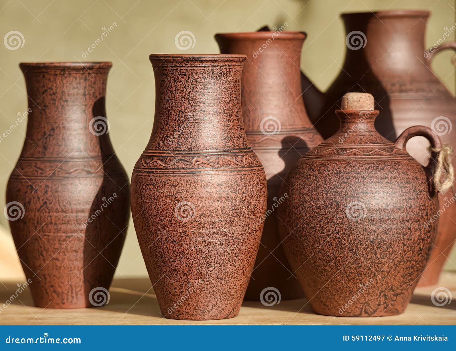 Handmade clay pots stock image. Image of cook, earth - 59112497