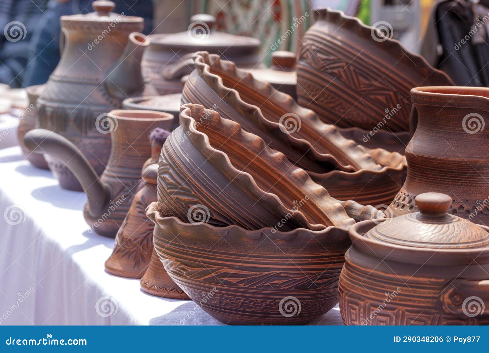 Handmade Clay Ware. Pottery Craft Ceramic.clay Tableware Stock Photo ...