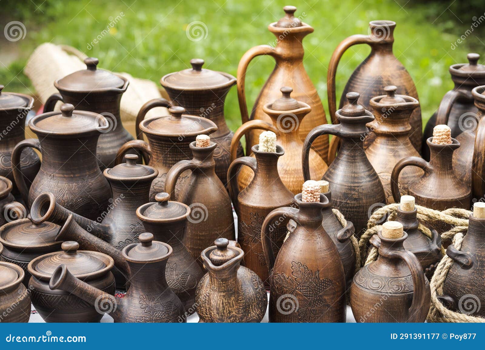 Handmade Clay Ware. Pottery Craft Ceramic.clay Tableware Stock Image ...