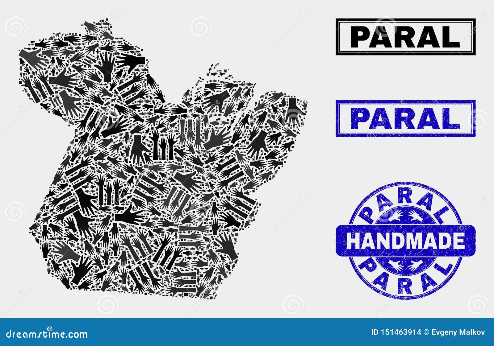 Handmade Collage of Paral State Map and Grunge Stamp Stock Vector ...