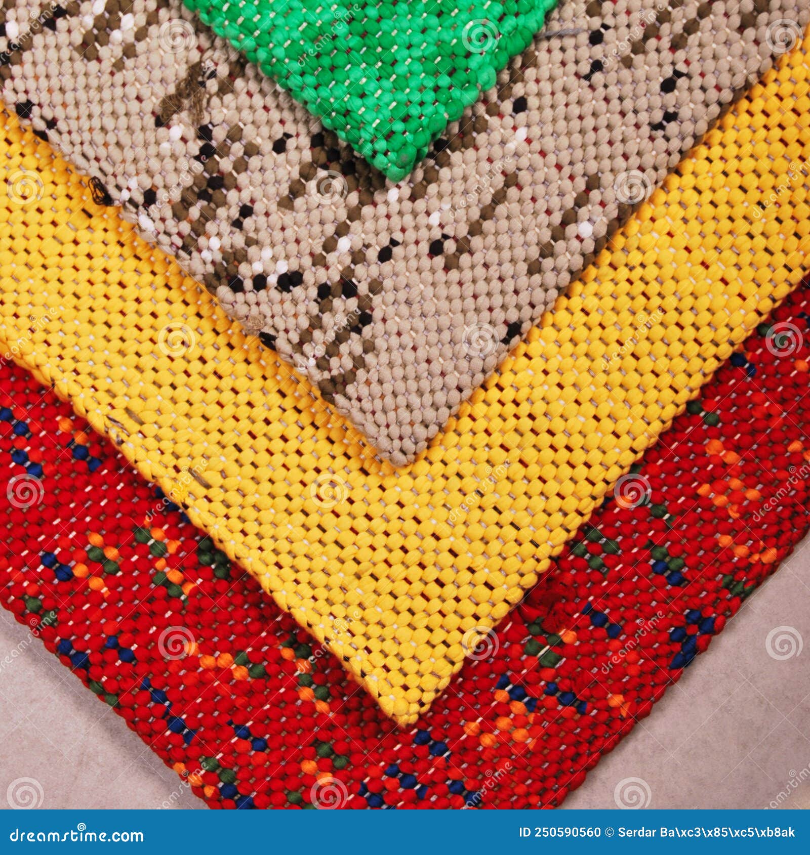 Handmade Colored Carpet and Rug Weavings, Colorful Rug Textures Stock ...