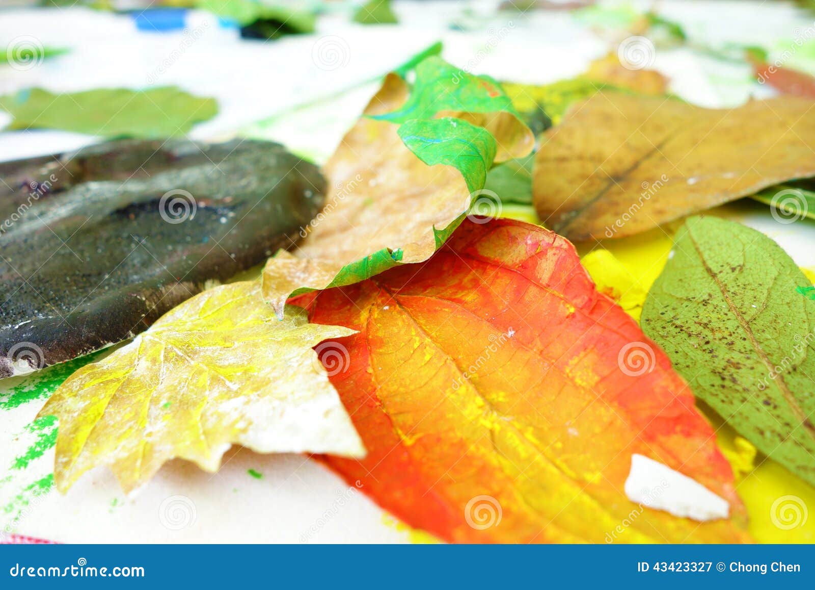 Handmade colorful leaves stock image. Image of handmade - 43423327