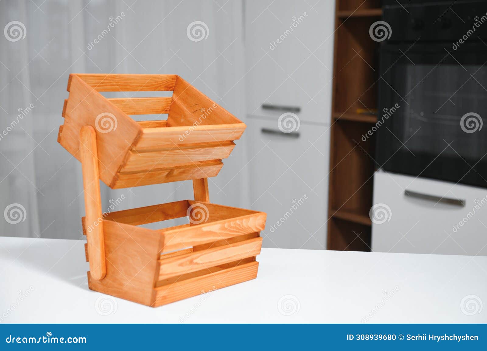 Handmade Craft Box for Vegetables or Fruits in the Kitchen Stock Photo ...