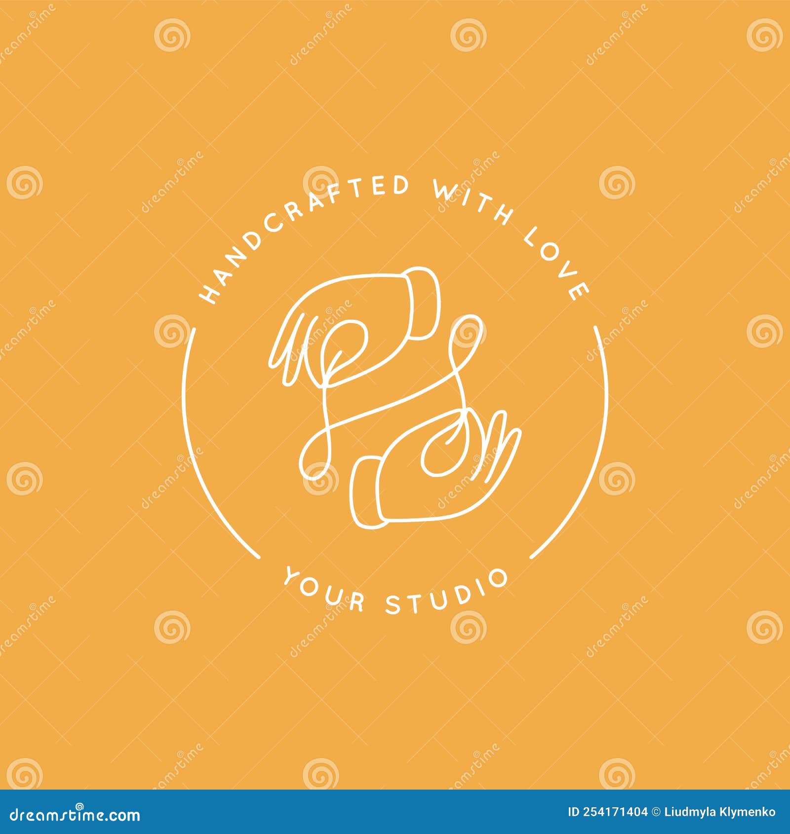 Handmade Crafts Workshop. Vector Logo Design Template in Linear Style ...
