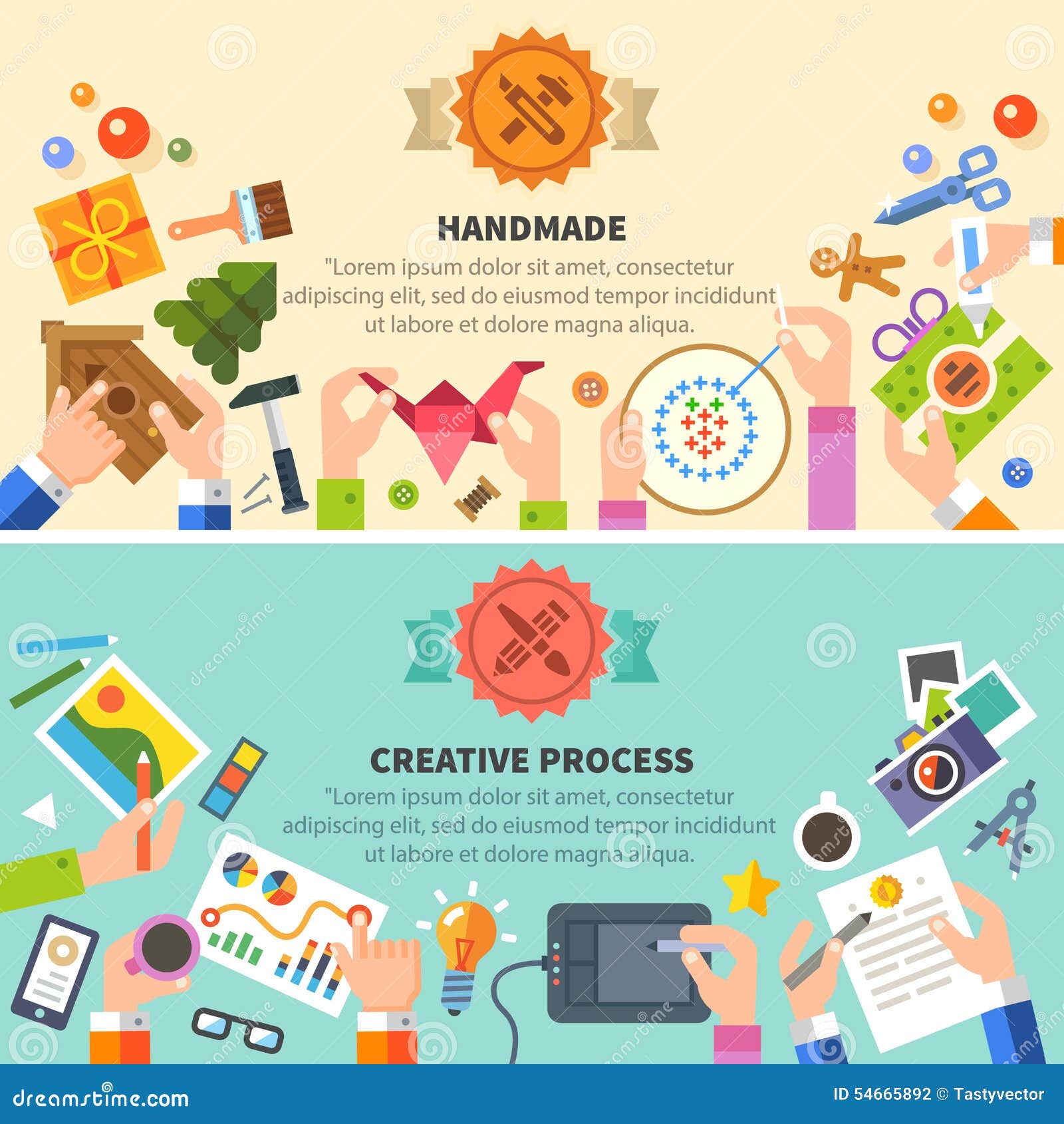 Creative Process Vector Complex Flat Icon Concept Symbols For Web ...