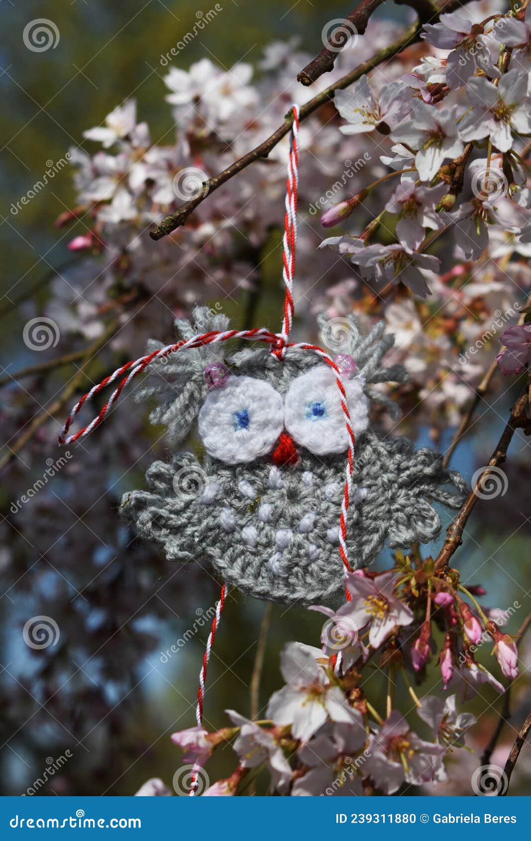 Unique Handmade Crocheted Martisor, a Romanian Spring Tradition. Stock ...