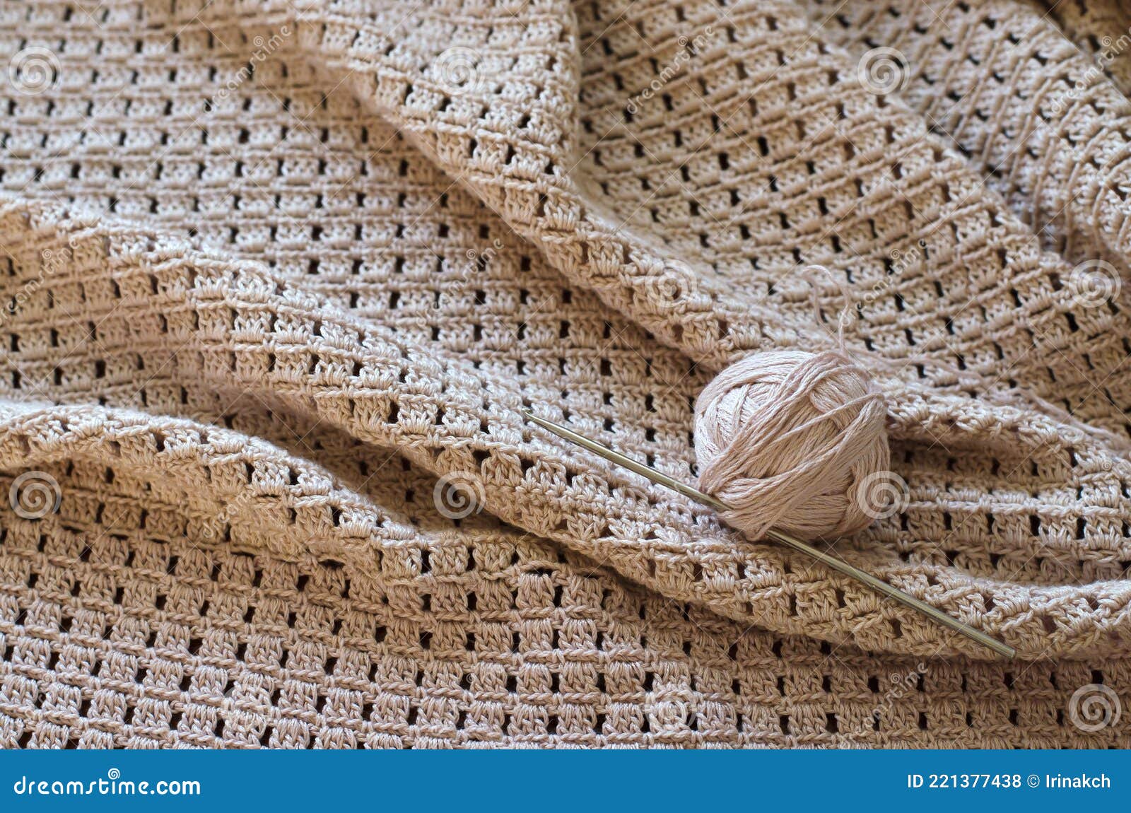 Handmade Crocheted with White Cotton Threads Stock Photo - Image of ...