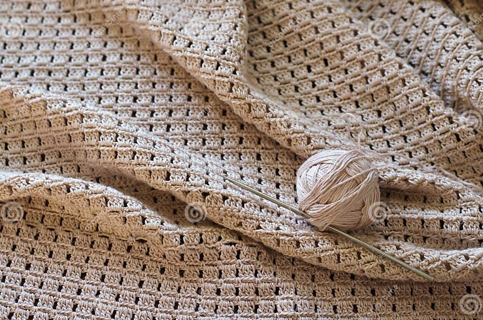 Handmade Crocheted with White Cotton Threads Stock Photo - Image of ...