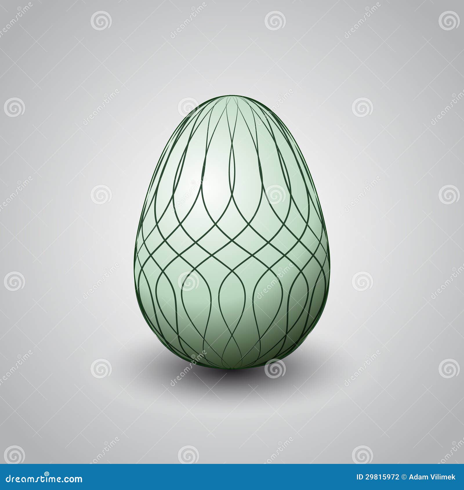 Handmade Decorated Light Green Easter Egg Stock Illustration ...