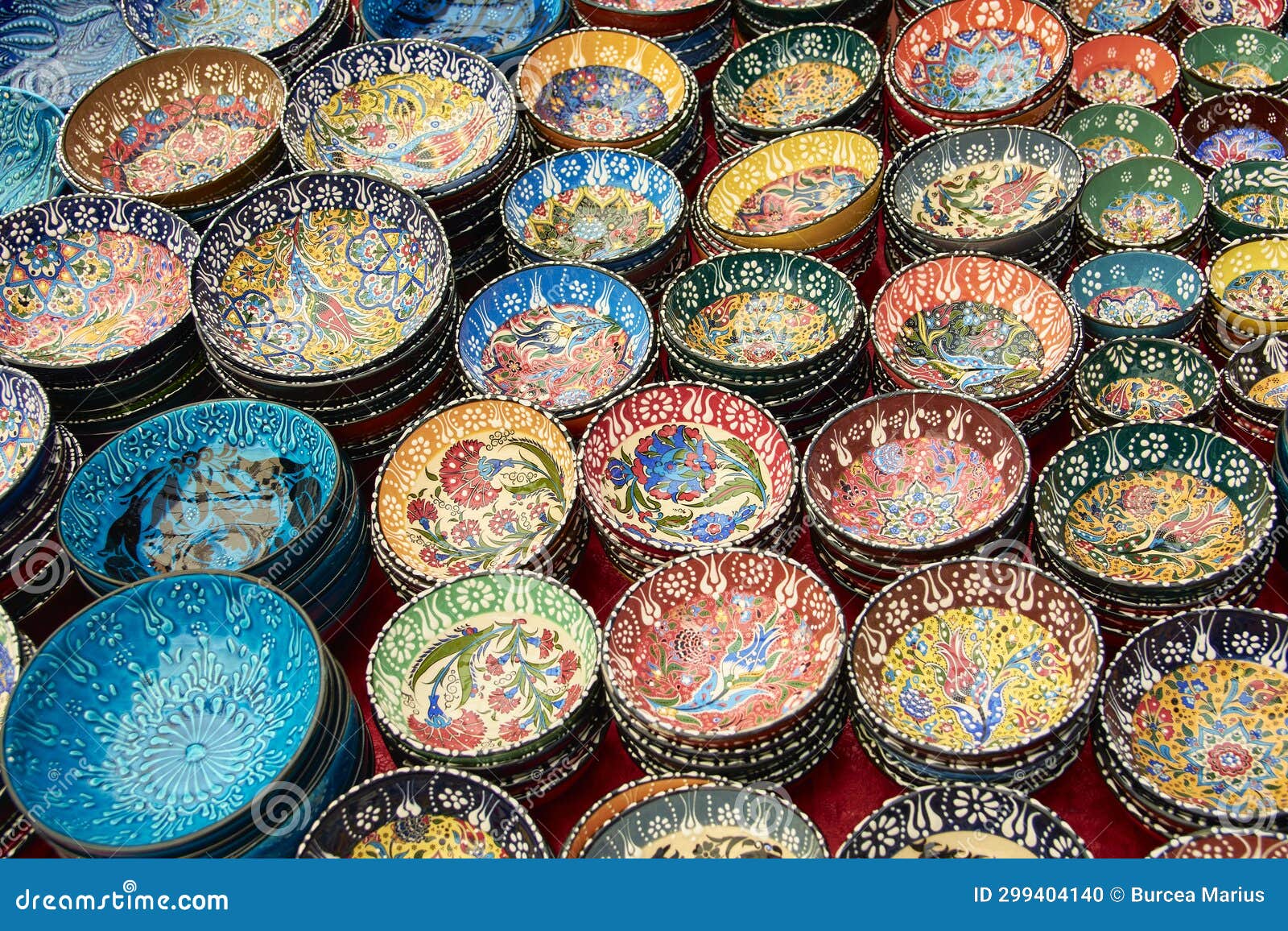 Handmade Decorated Turkish Ceramic Bowls Stock Photo - Image of ceramic ...