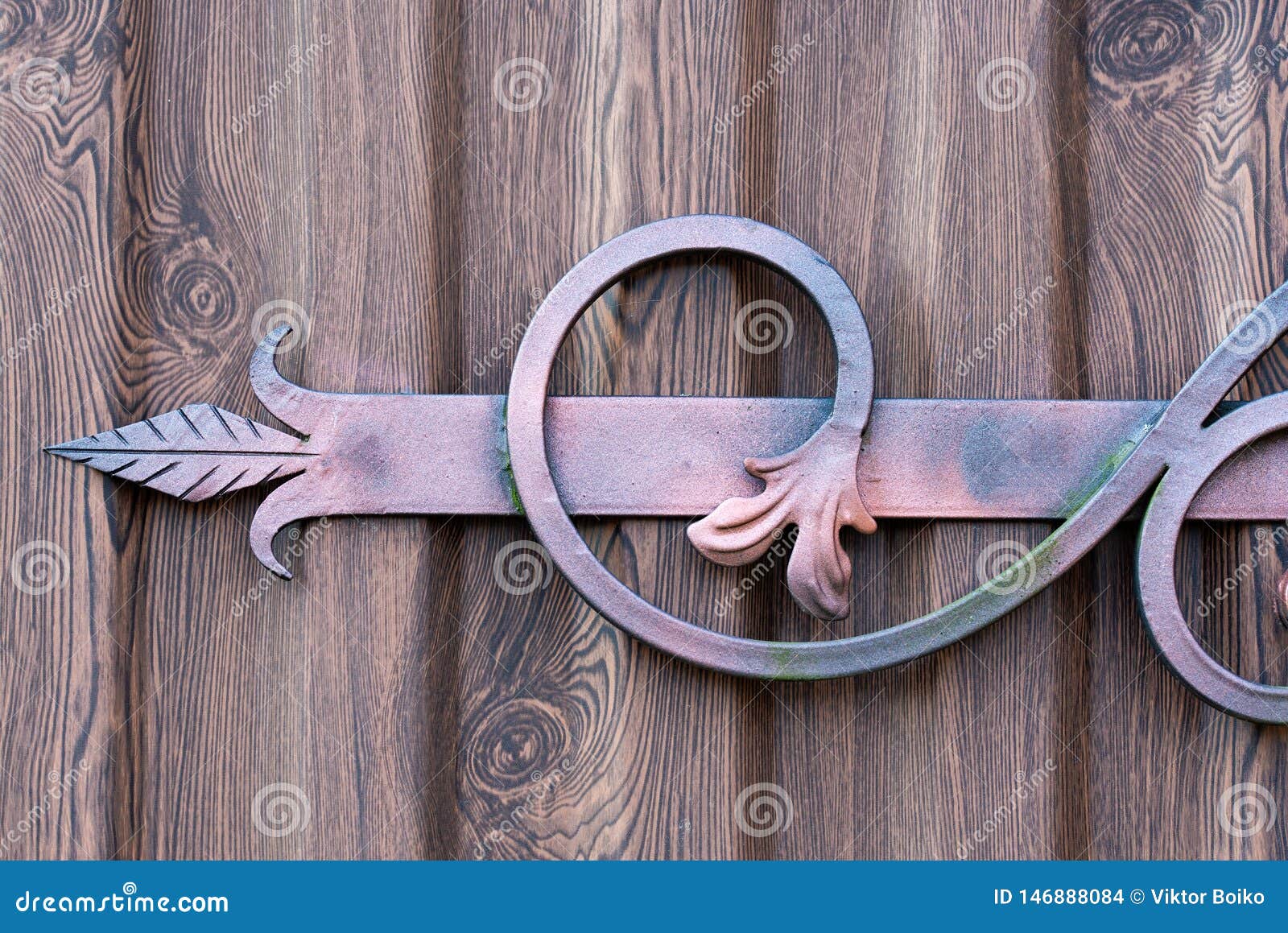 Handmade Decorative Forging in the Form of an Arrow on a Metal Surface ...