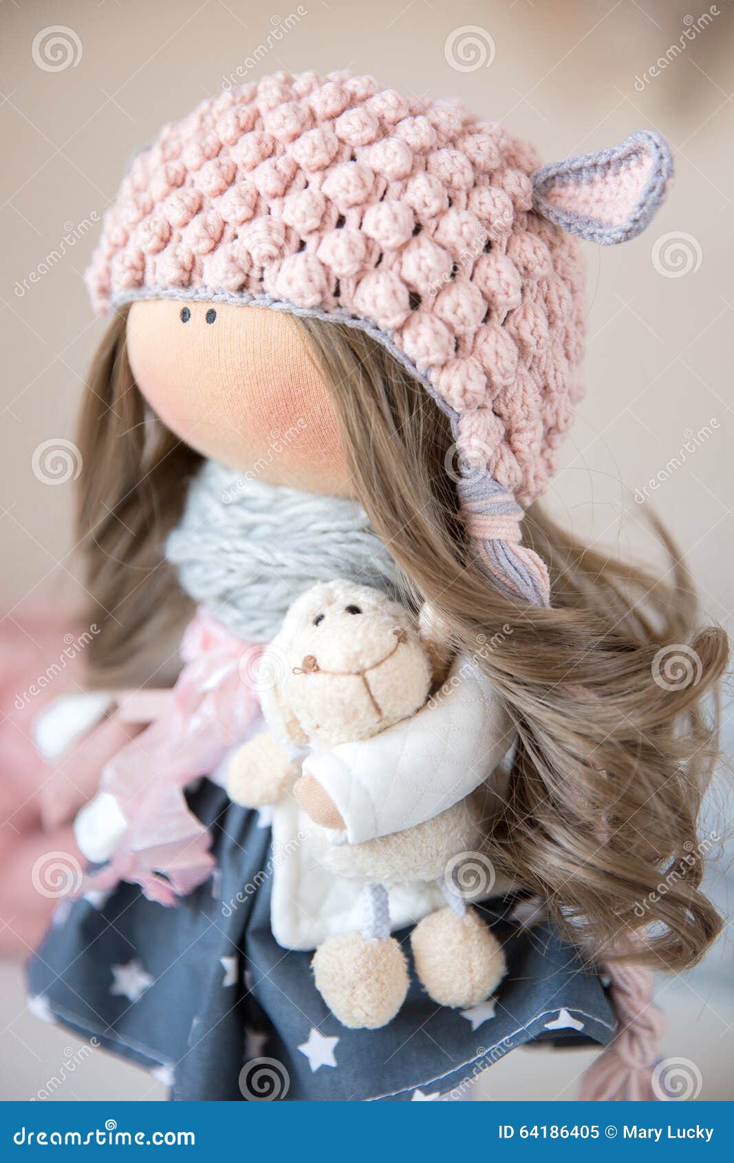 Handmade doll stock image. Image of preschool, kukla - 64186405