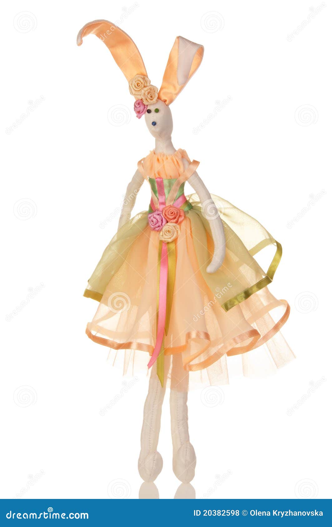 Handmade Doll Rabbit Dressed in a Orange Dress Stock Photo - Image of ...