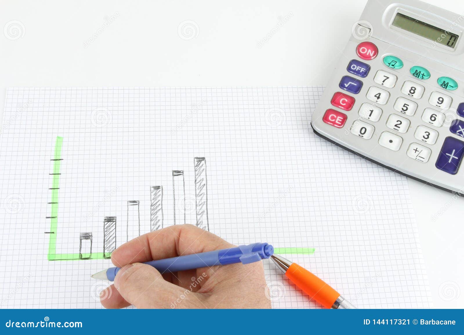Handmade Drawing - Study of a Graph on a Sheet of Paper Stock Image ...