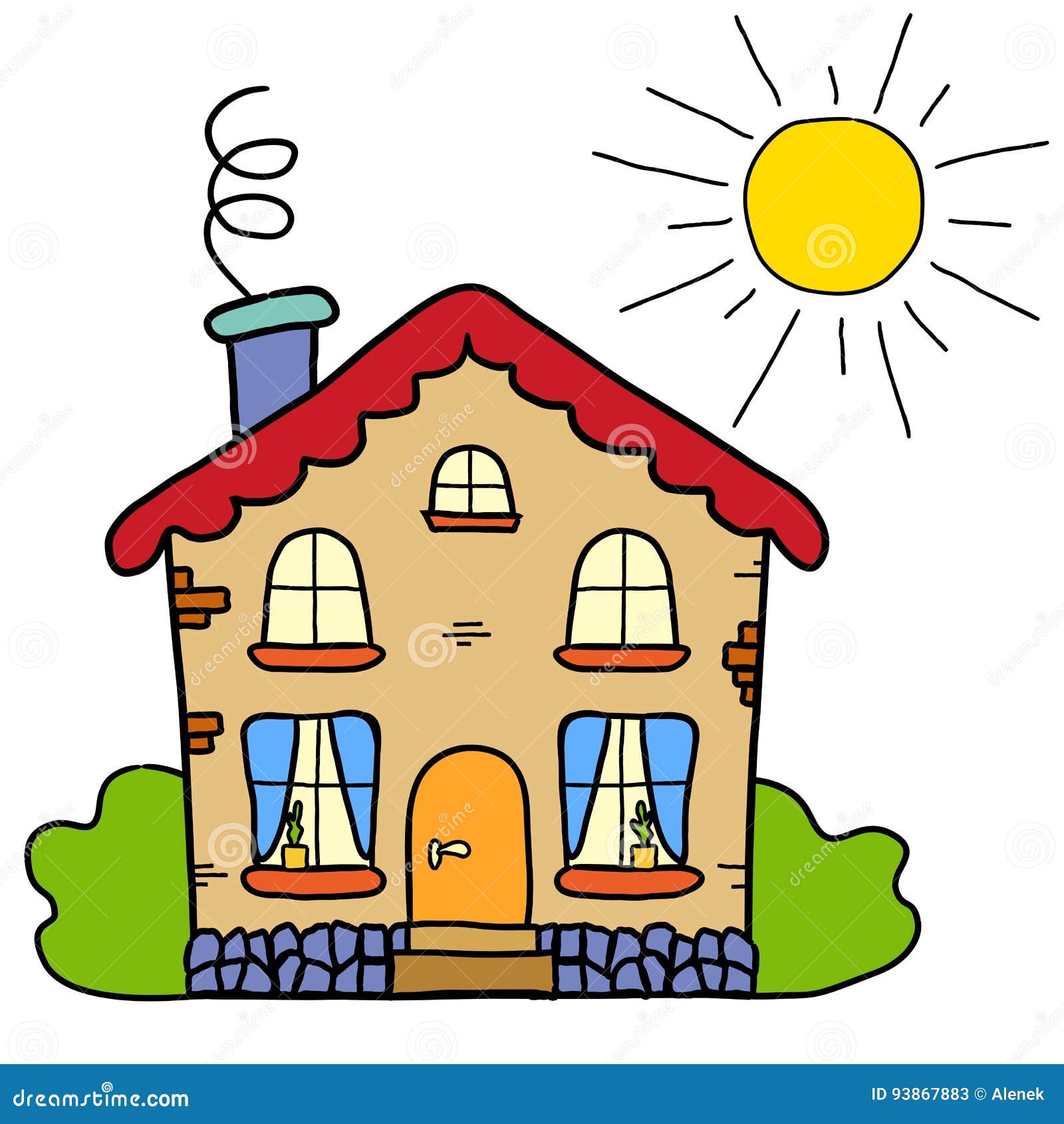 The Handmade Drawing Summer Country House Stock Illustration ...