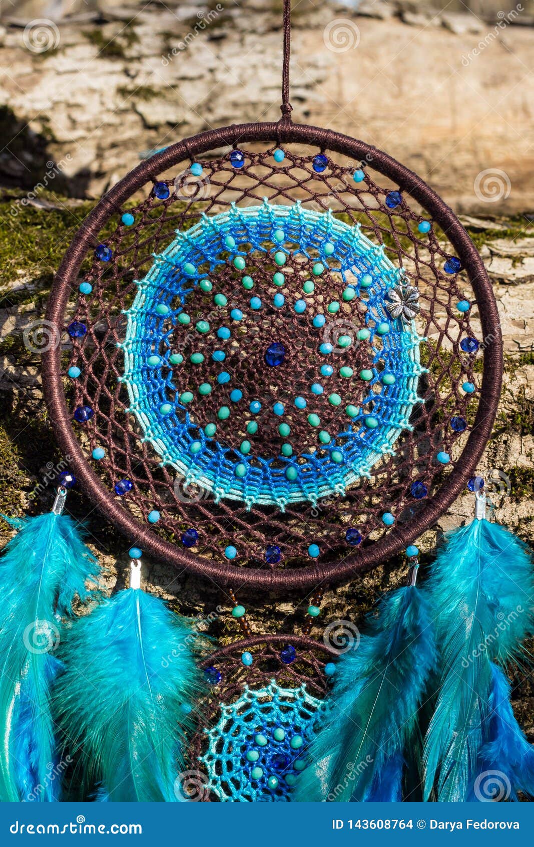 Handmade Dream Catcher with Feathers Threads and Beads Rope Hanging ...