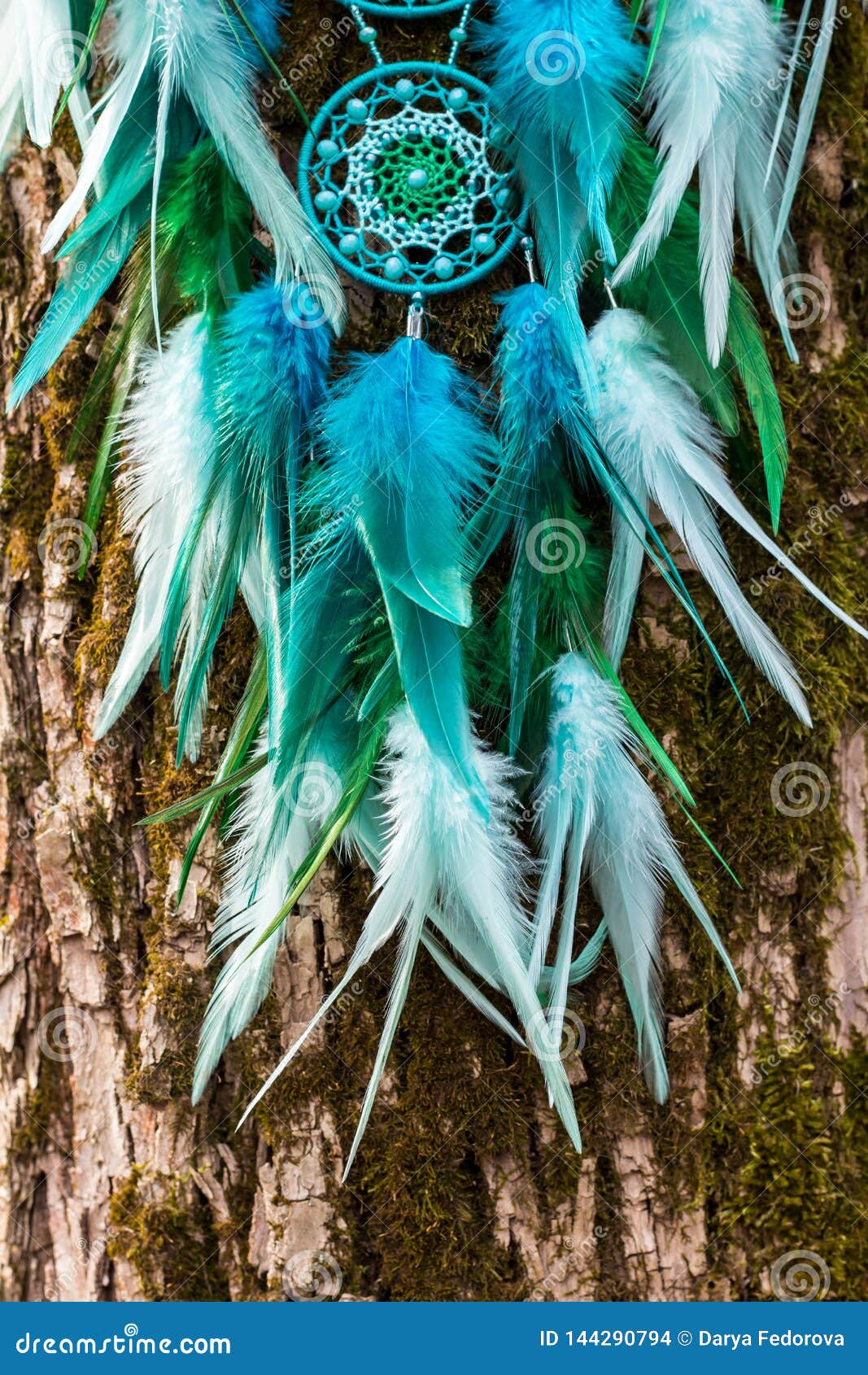 Handmade Dream Catcher with Feathers Threads and Beads Rope Hanging ...