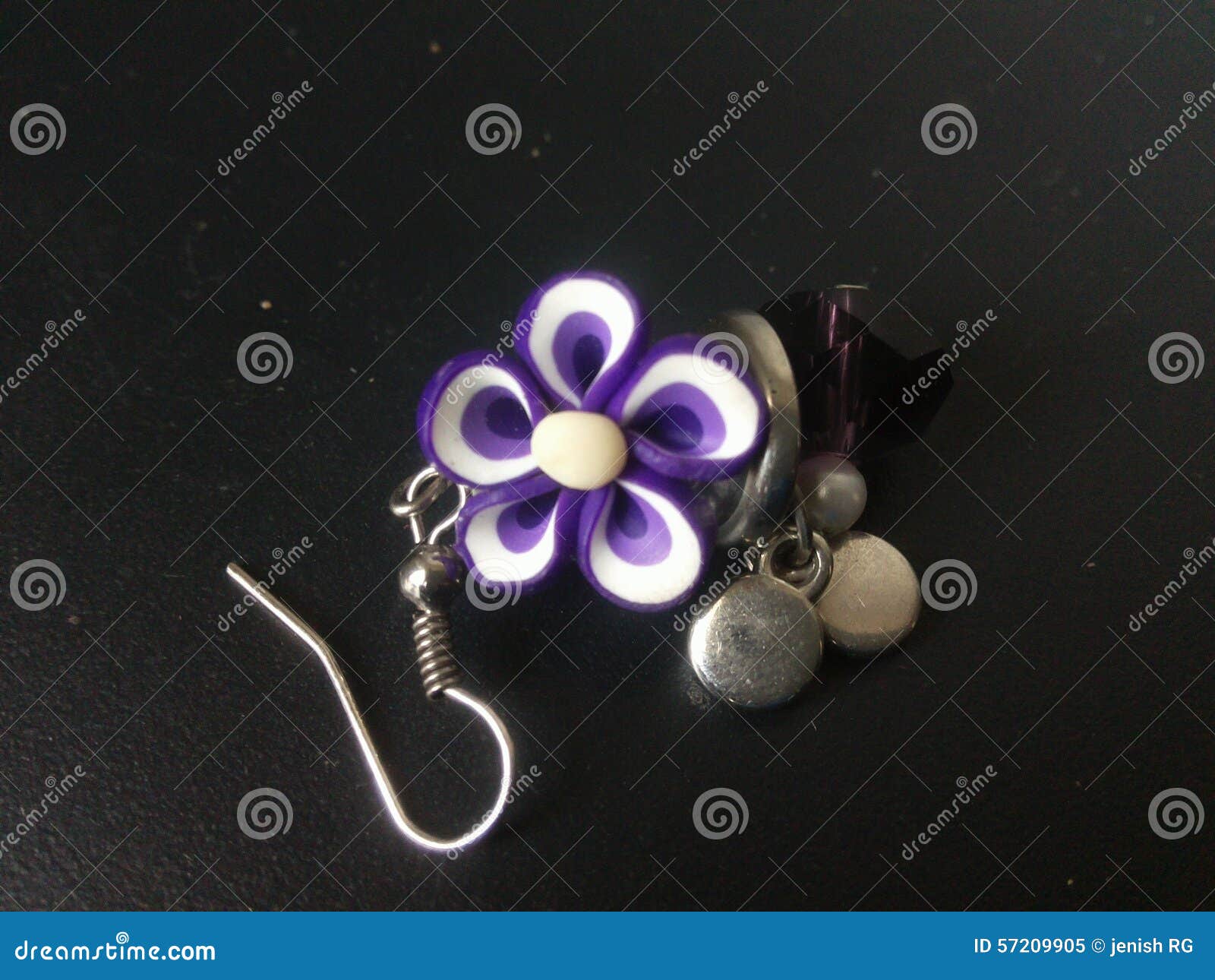 Handmade earring stock image. Image of white, earring - 57209905