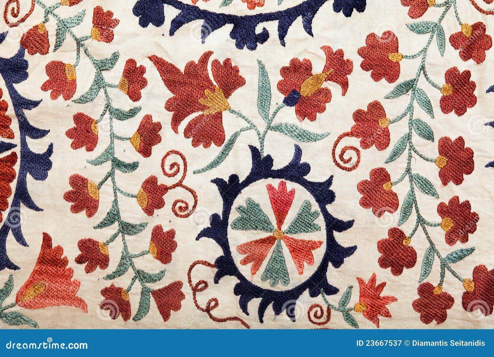 Handmade Embroidery Flower Pattern With Back And Front Side View To ...