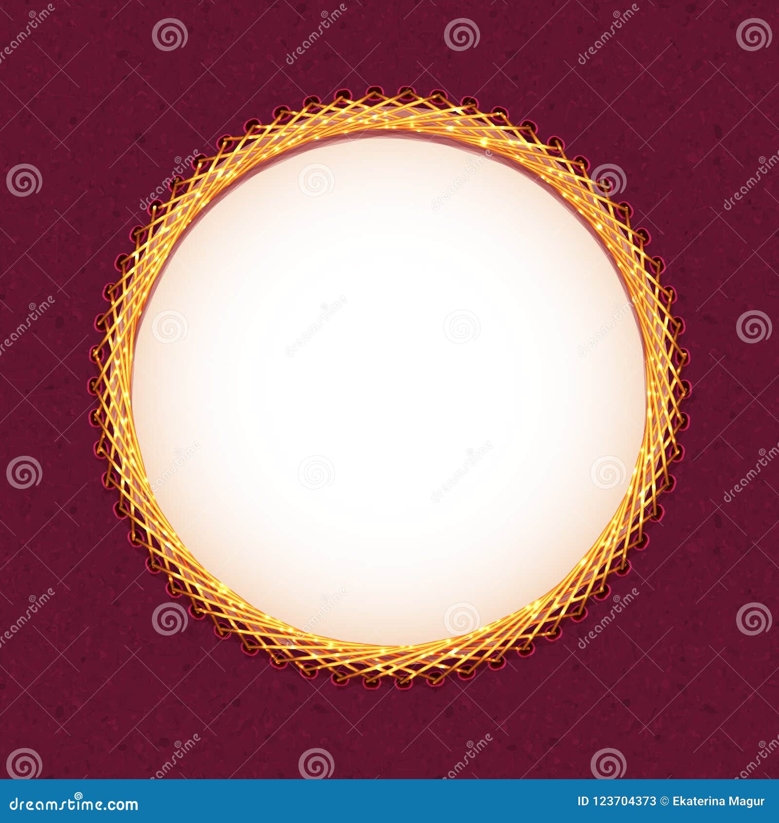 Handmade Embroidery Circle Frame Stock Vector - Illustration of glitter ...