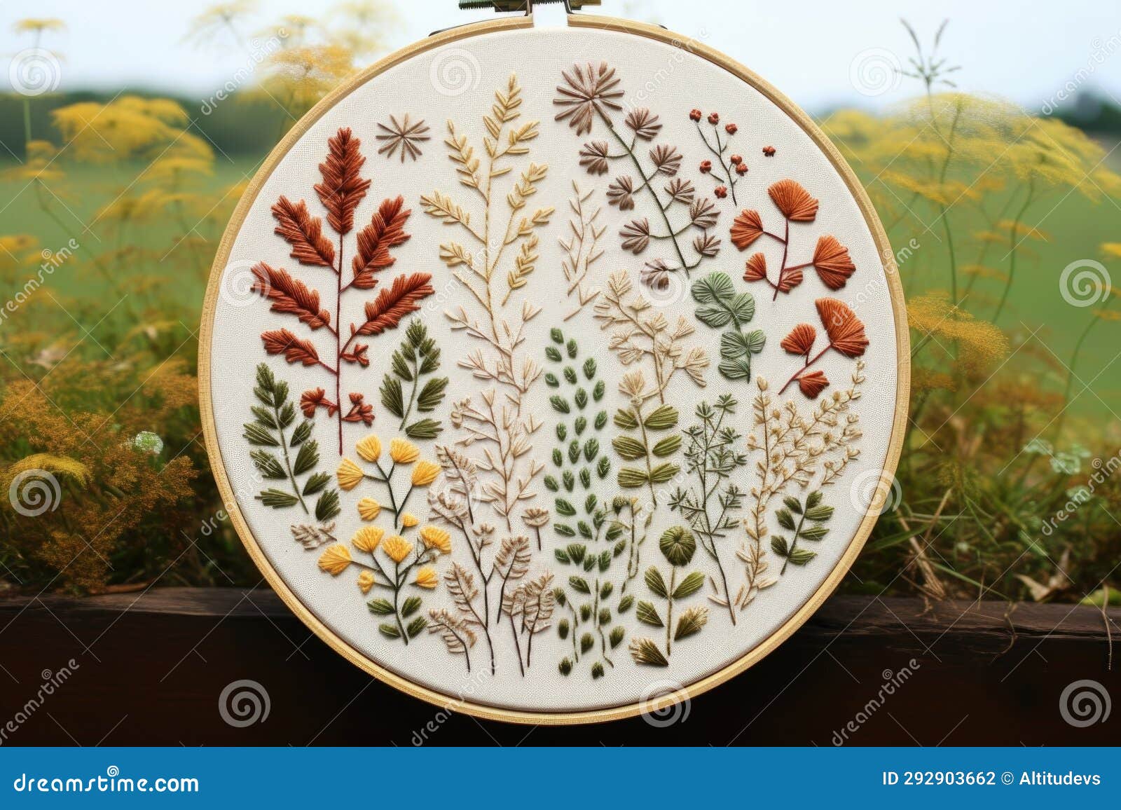 Handmade Embroidery Showcasing Nature-themed Patterns Stock Photo ...