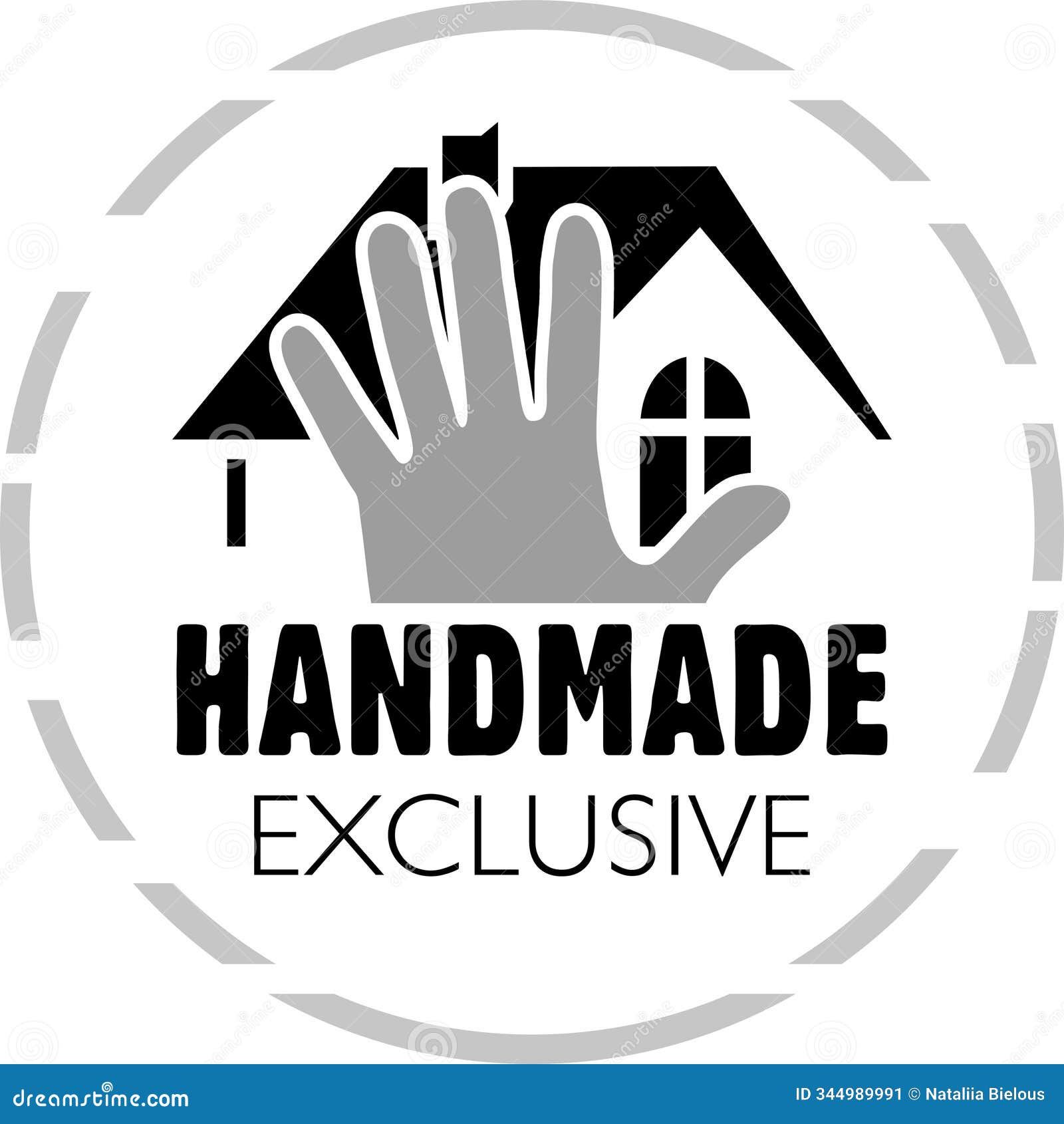 Handmade Exclusive. Design for a Sticker Stock Illustration ...