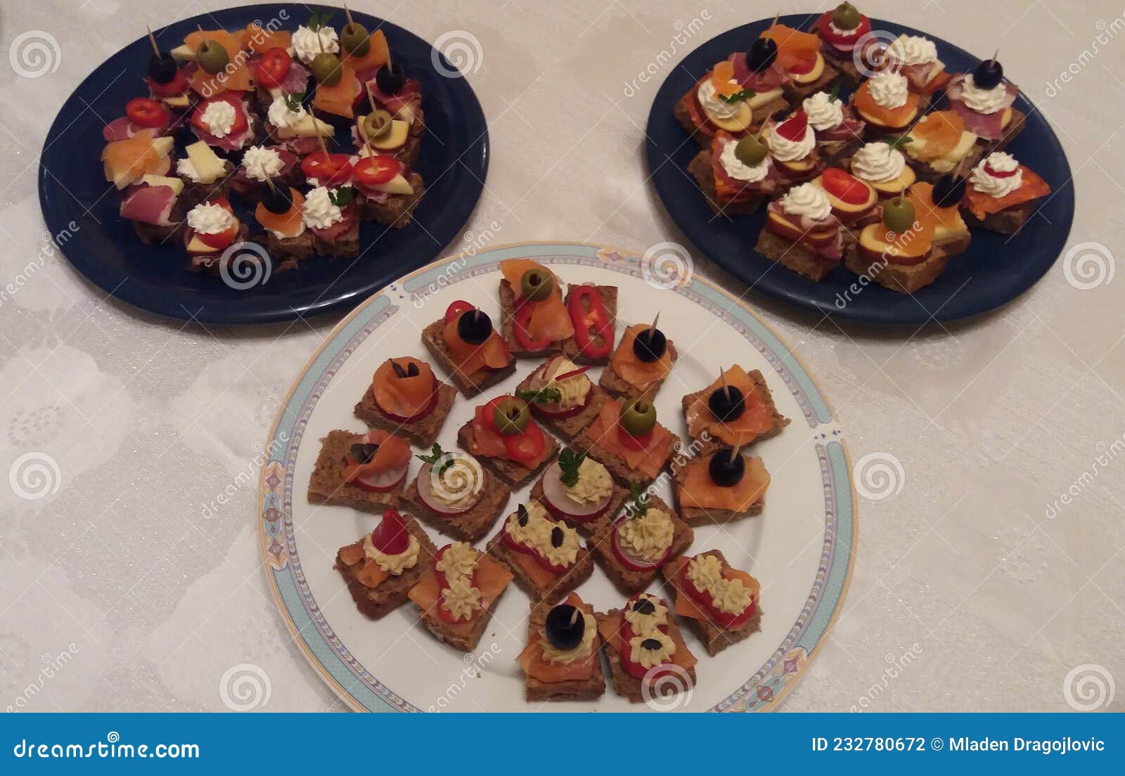 Handmade Fast Food in the Plates on Table Stock Photo - Image of dish ...