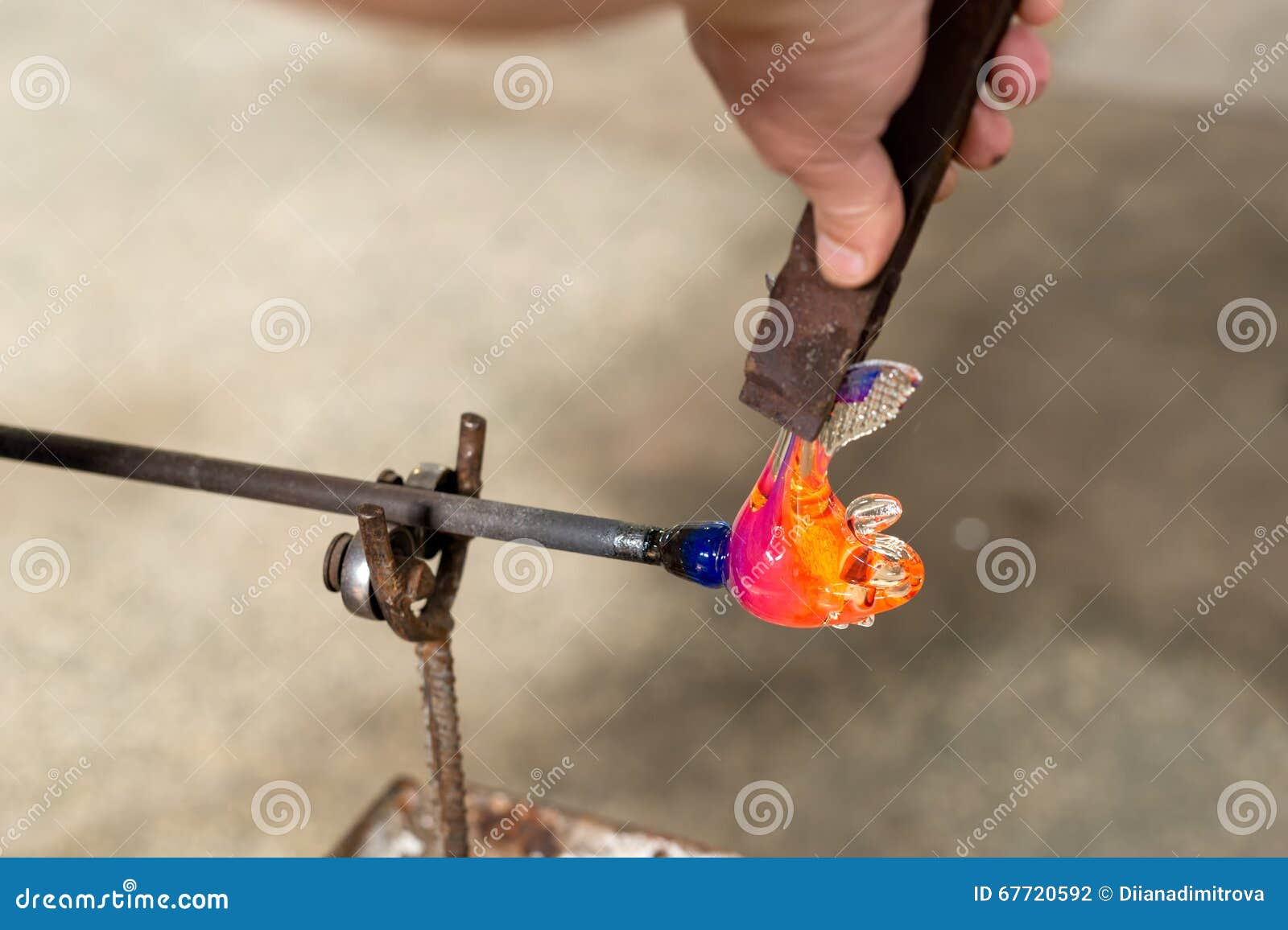 Handmade Figures of Melted Glass Stock Photo - Image of focus, glowing ...