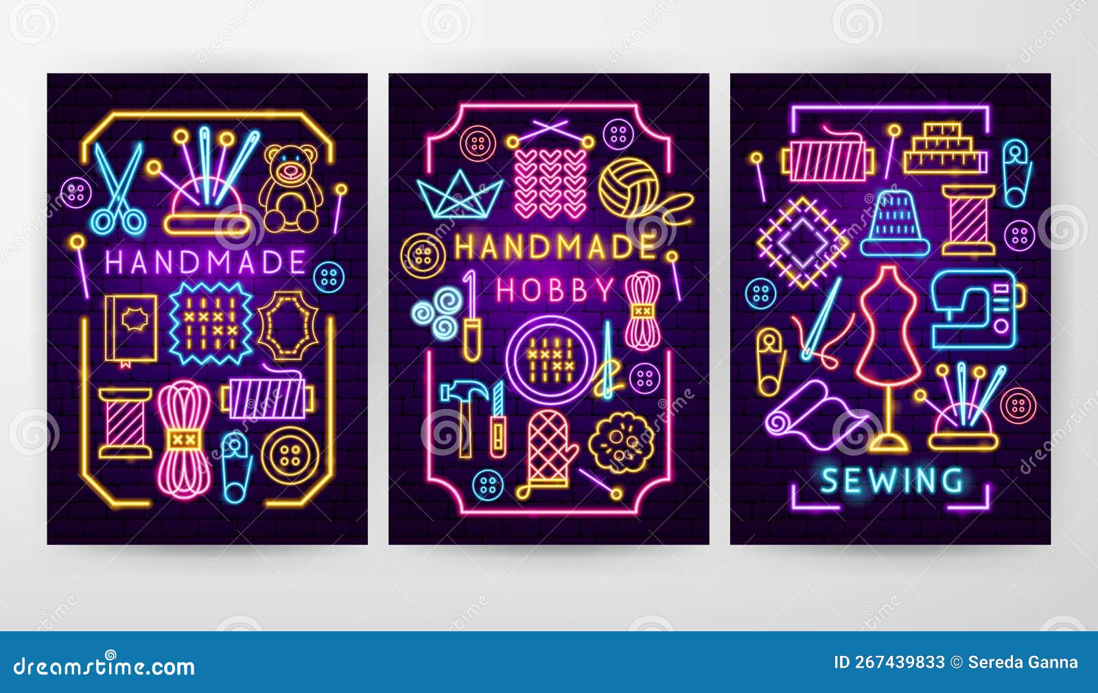 Handmade Flyer Concepts stock vector. Illustration of lamp - 267439833