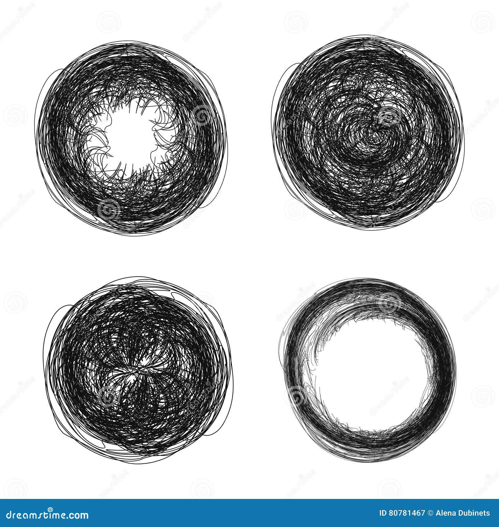 Handmade Frame is Drawn with a Pencil in a Circle. Vector Stock ...