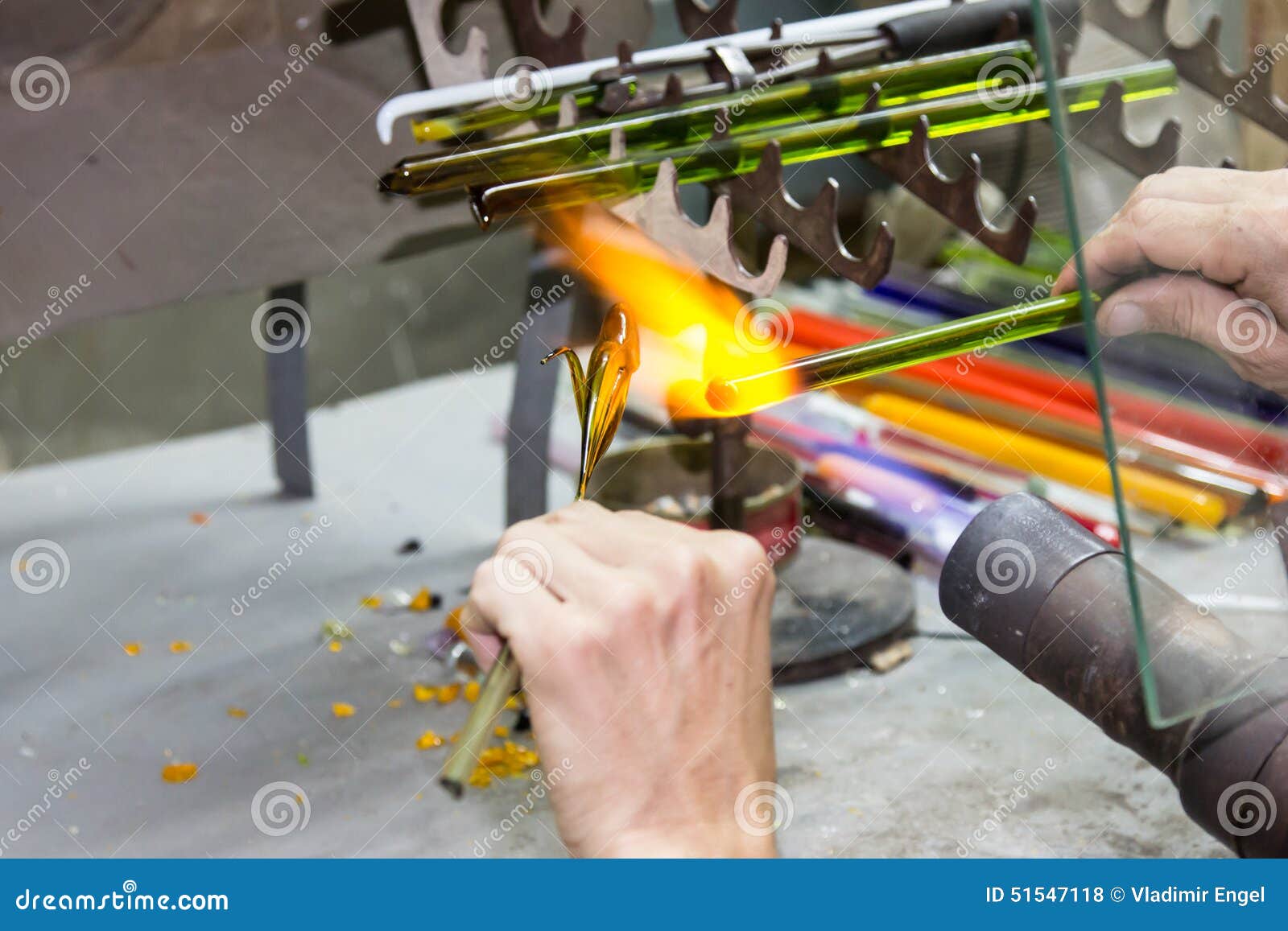 Handmade Glass Creative Handwork Glass Figurines Factory Stock Photo ...