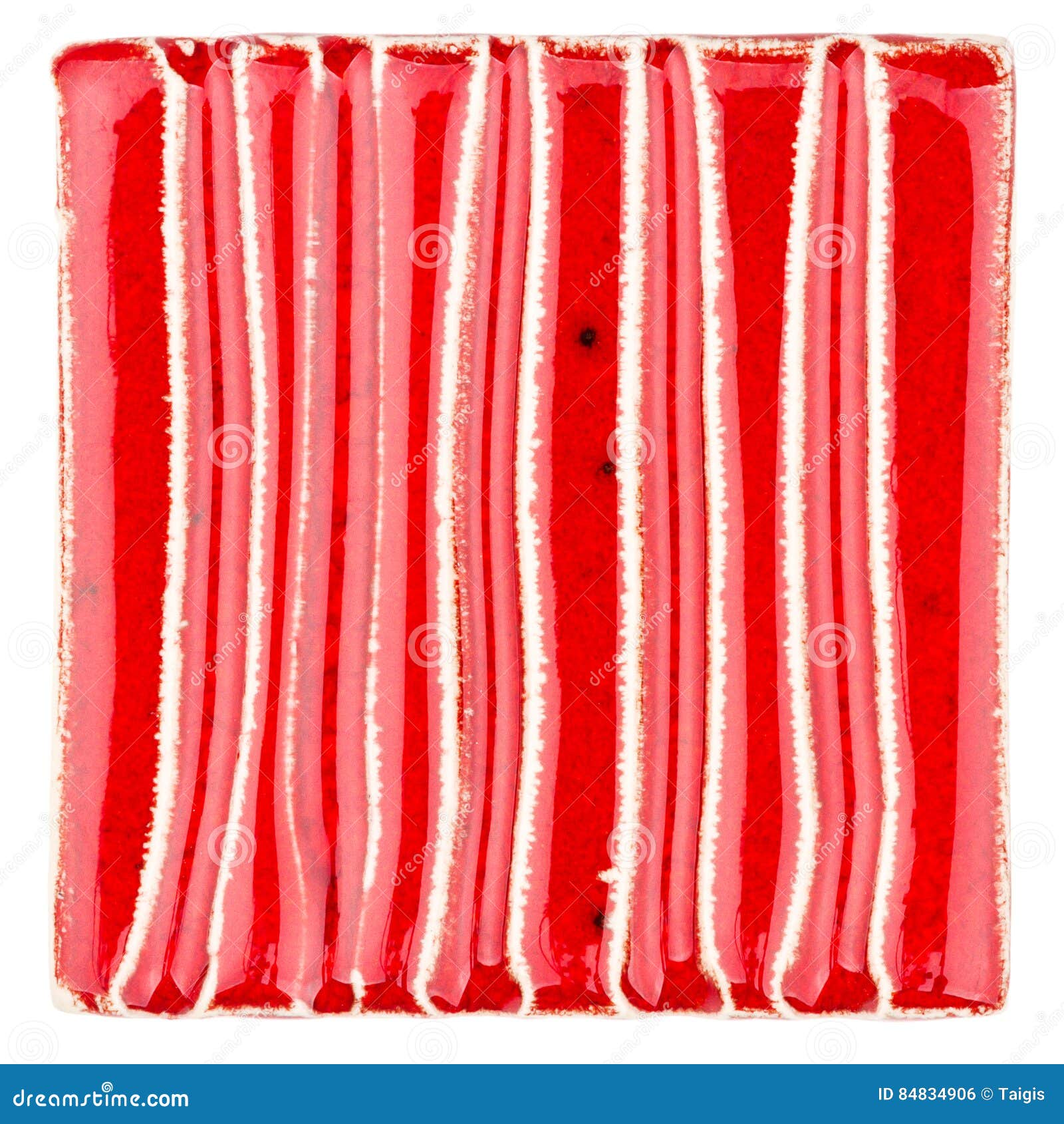 Handmade Glazed Red Ceramic Tile Stock Photo - Image of macro ...