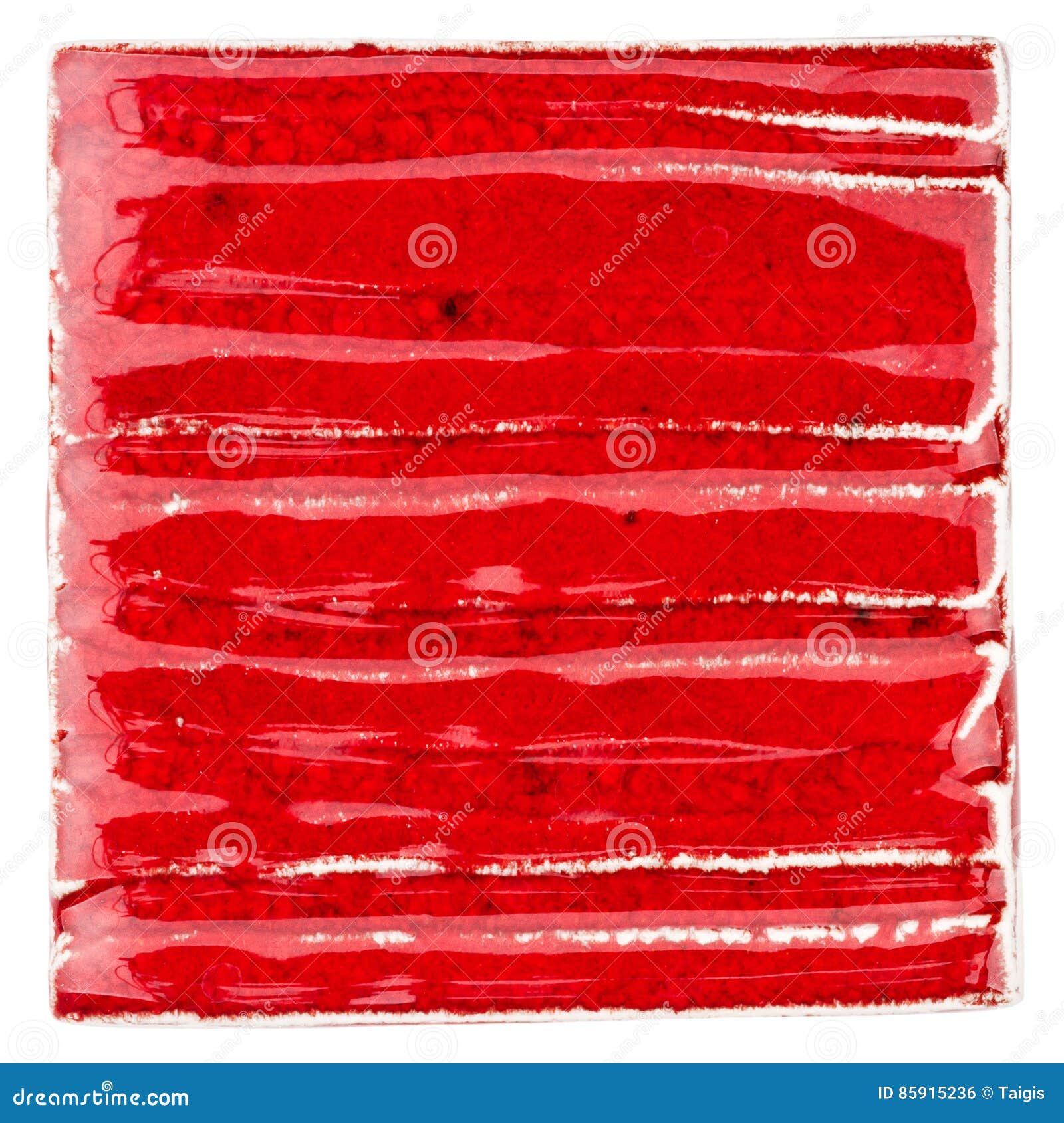 Handmade Glazed Red Ceramic Tile Stock Photo - Image of decorative ...