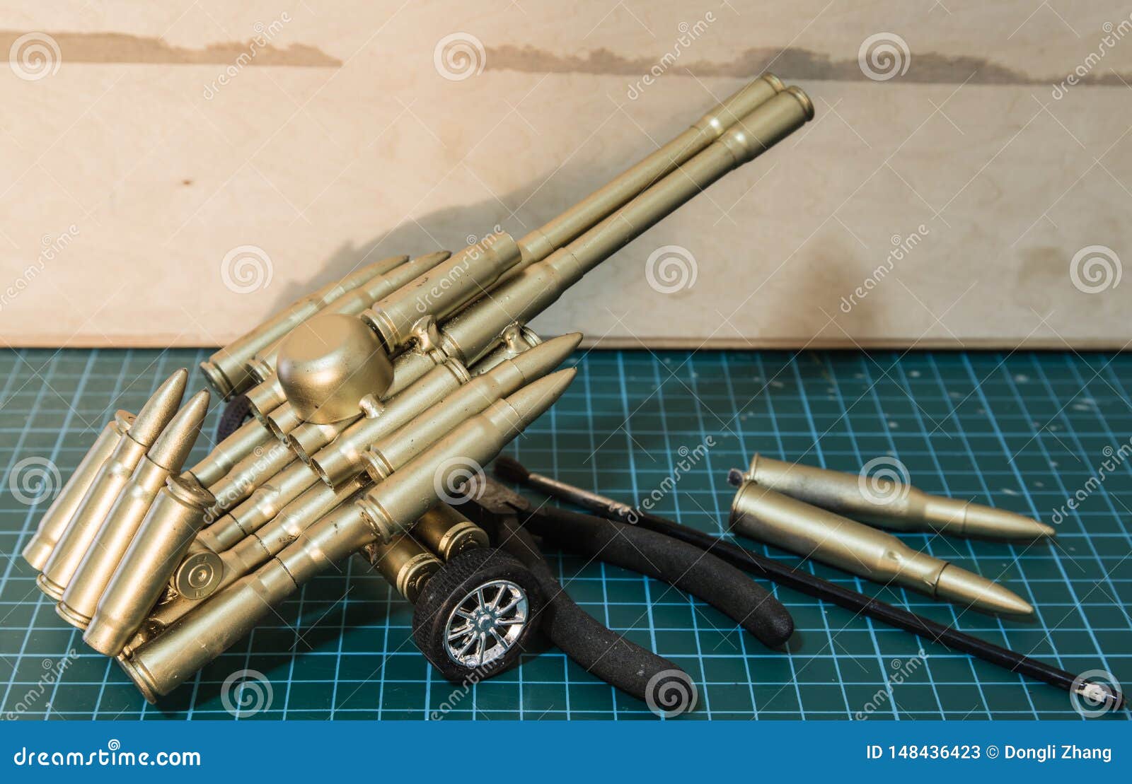 Handmade Golden Bullet Shell Toy Display Stock Image - Image of ...