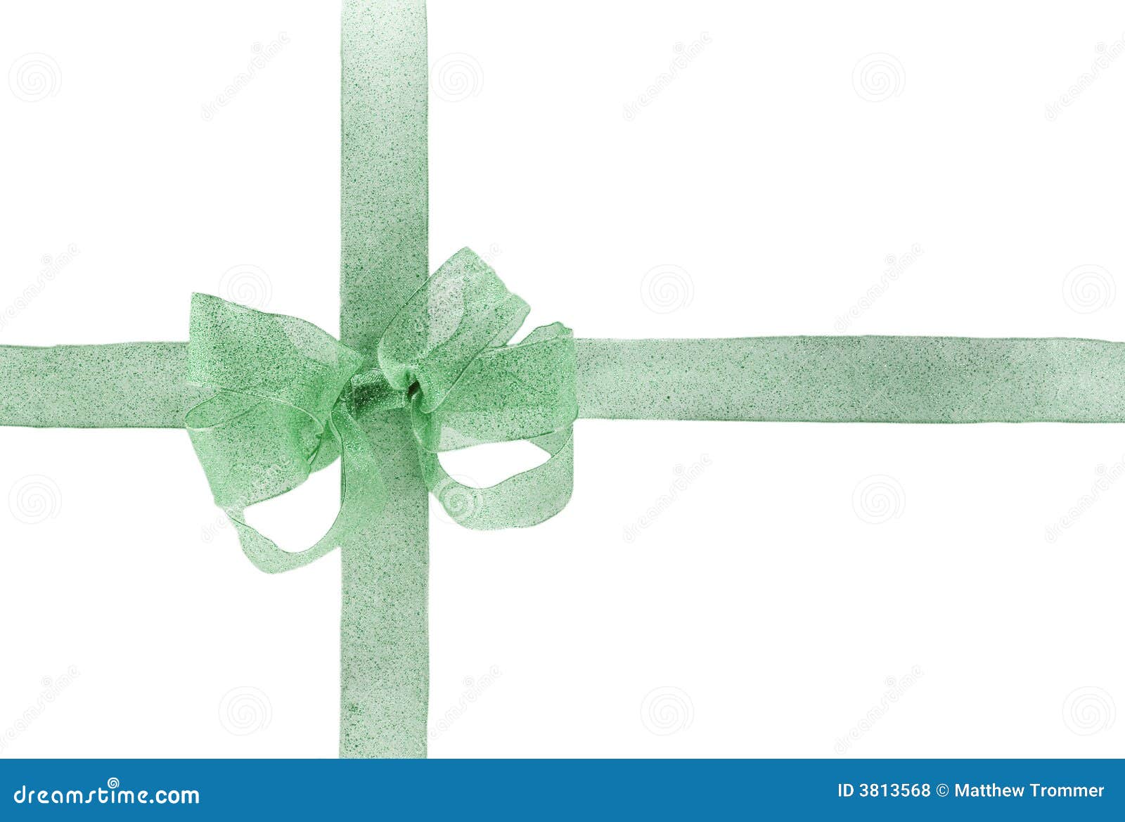 Handmade Green Bow and Ribbon Stock Photo - Image of isolated, white ...