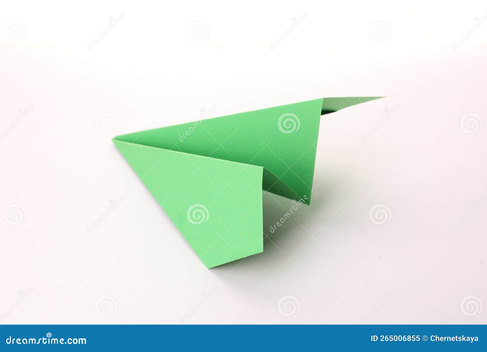 Handmade Green Paper Plane Isolated on White Stock Image - Image of ...