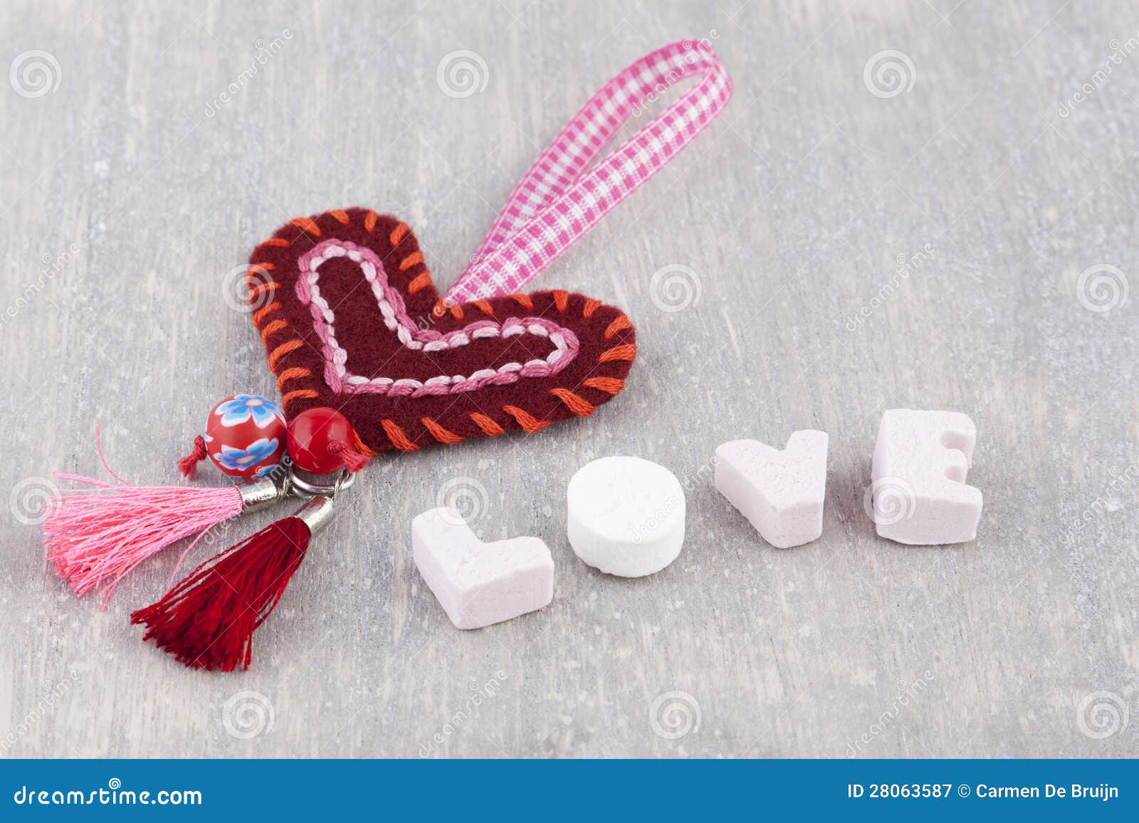 Handmade Heart and Love in Candy Letters Stock Image - Image of ...