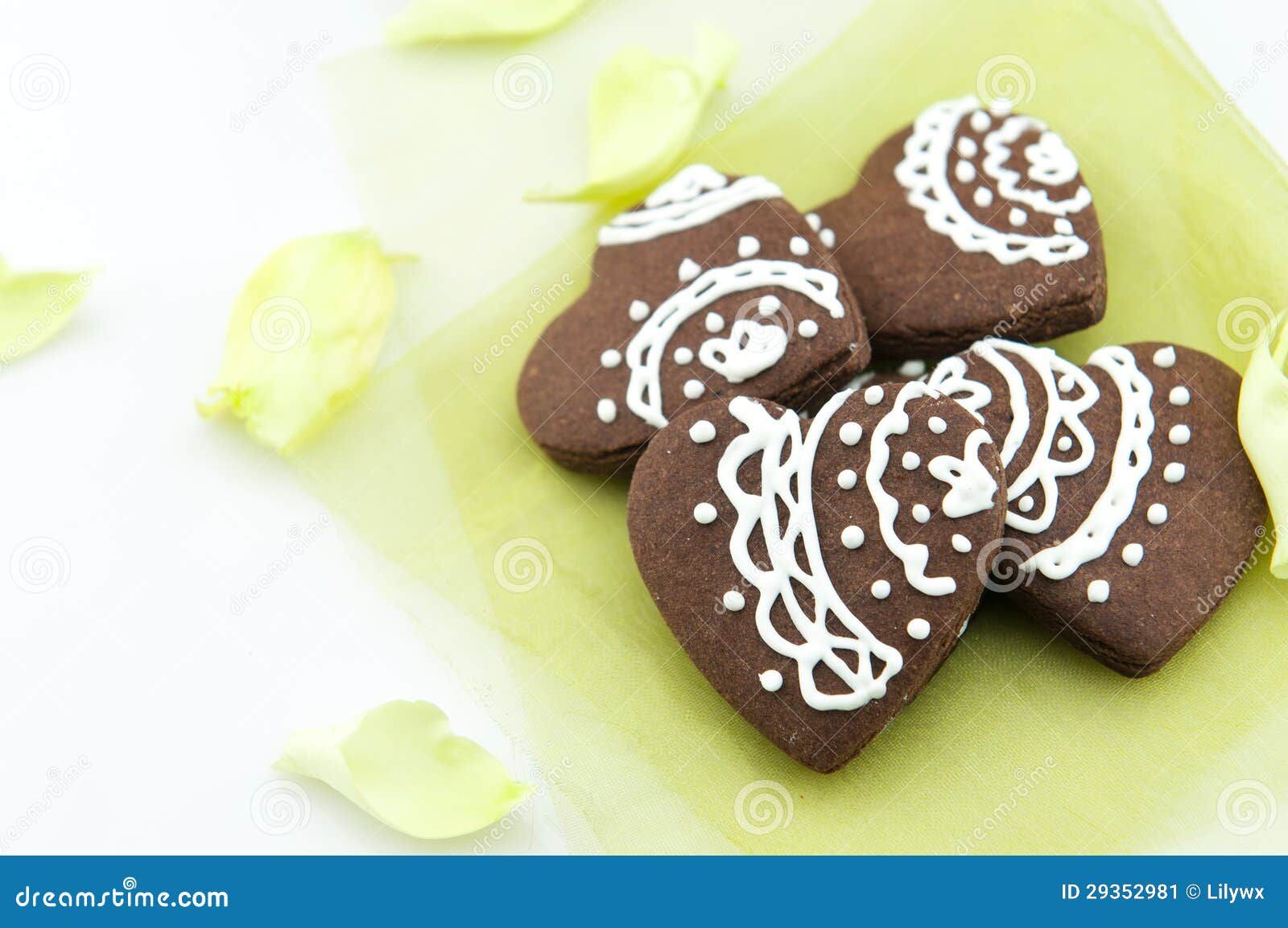 Handmade Heart Shape Chocolate Biscuits Stock Image - Image of healthy ...