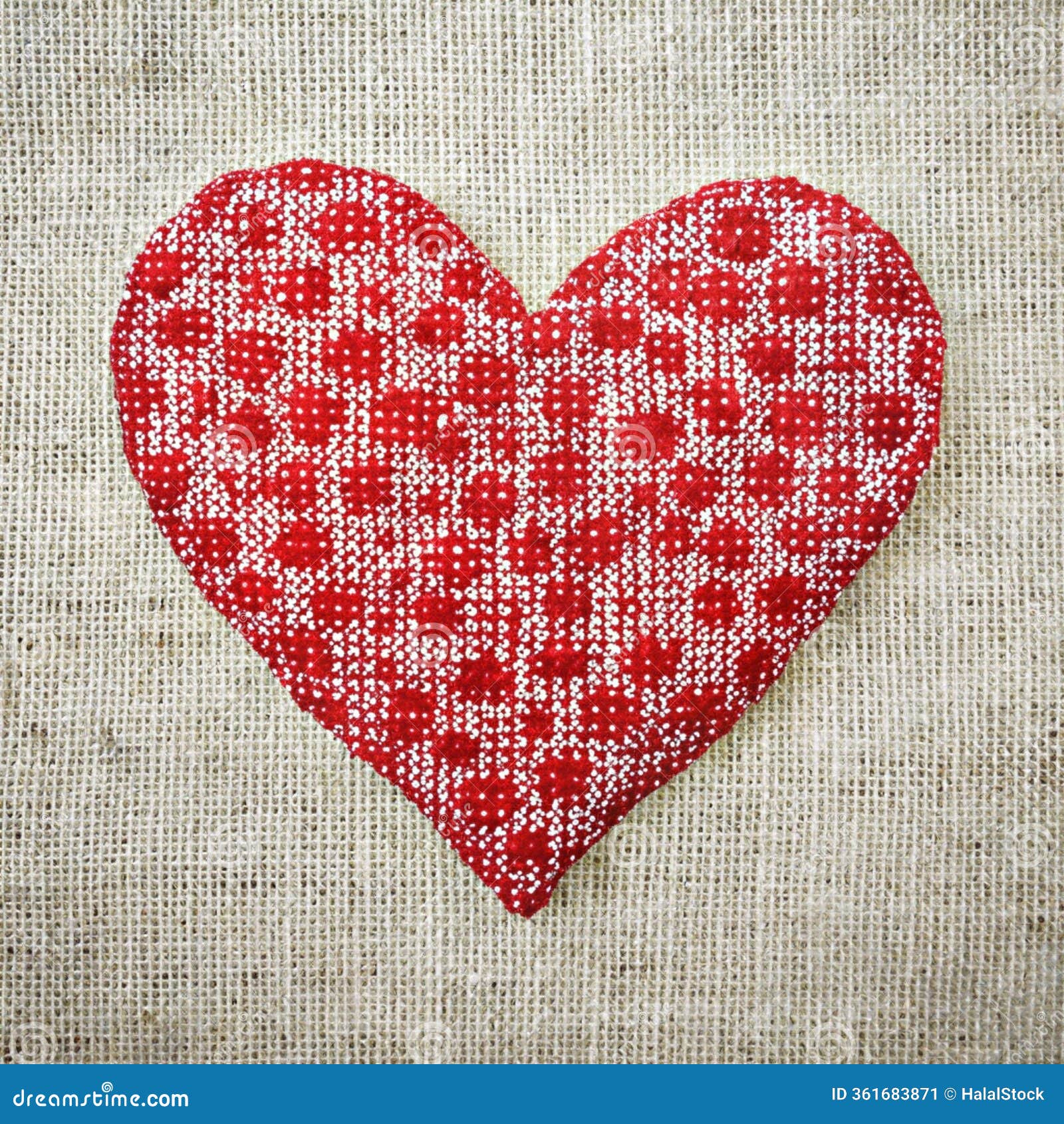 Handmade Heart Shape on Fabric Print Stock Illustration - Illustration ...
