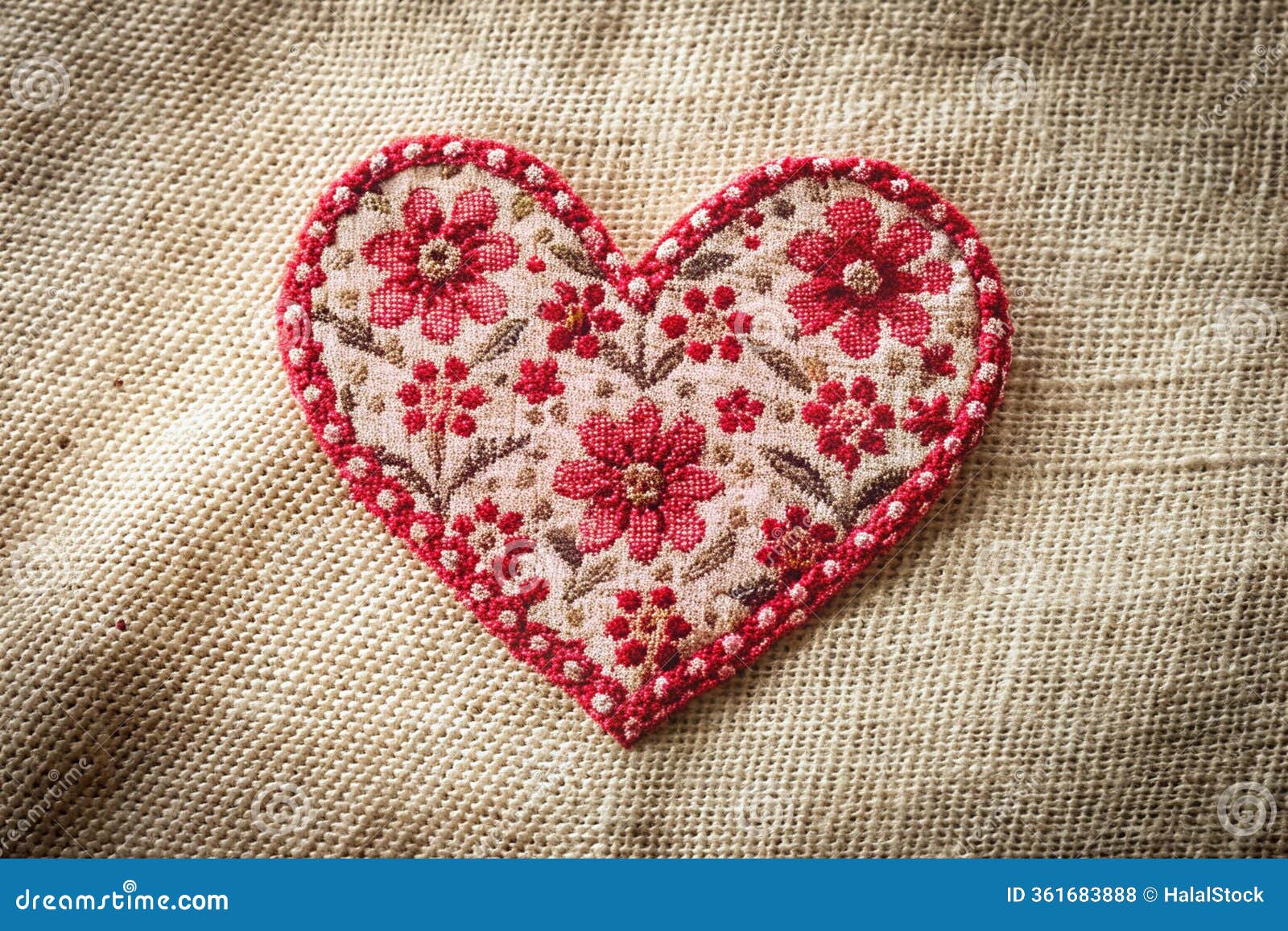 Handmade Heart Shape on Fabric Print Stock Illustration - Illustration ...