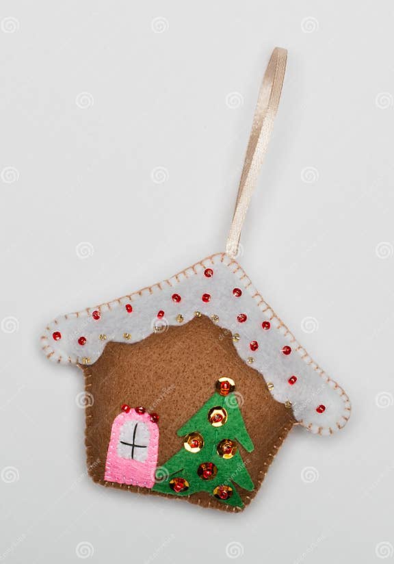 Handmade House of Felt Lying on a White Background Stock Photo - Image ...